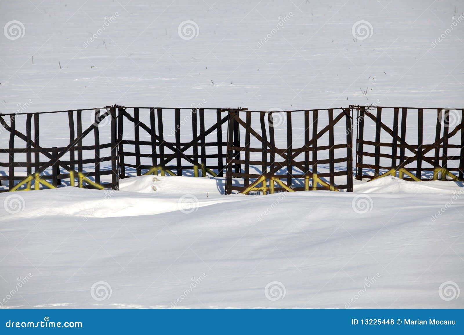 Snow fence stock photo. Image of drift, roads, cold, wind - 13225448