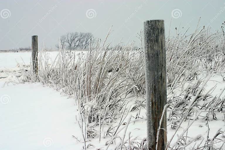 Snow Fence Posts stock image. Image of seasonal, freeze - 1706241