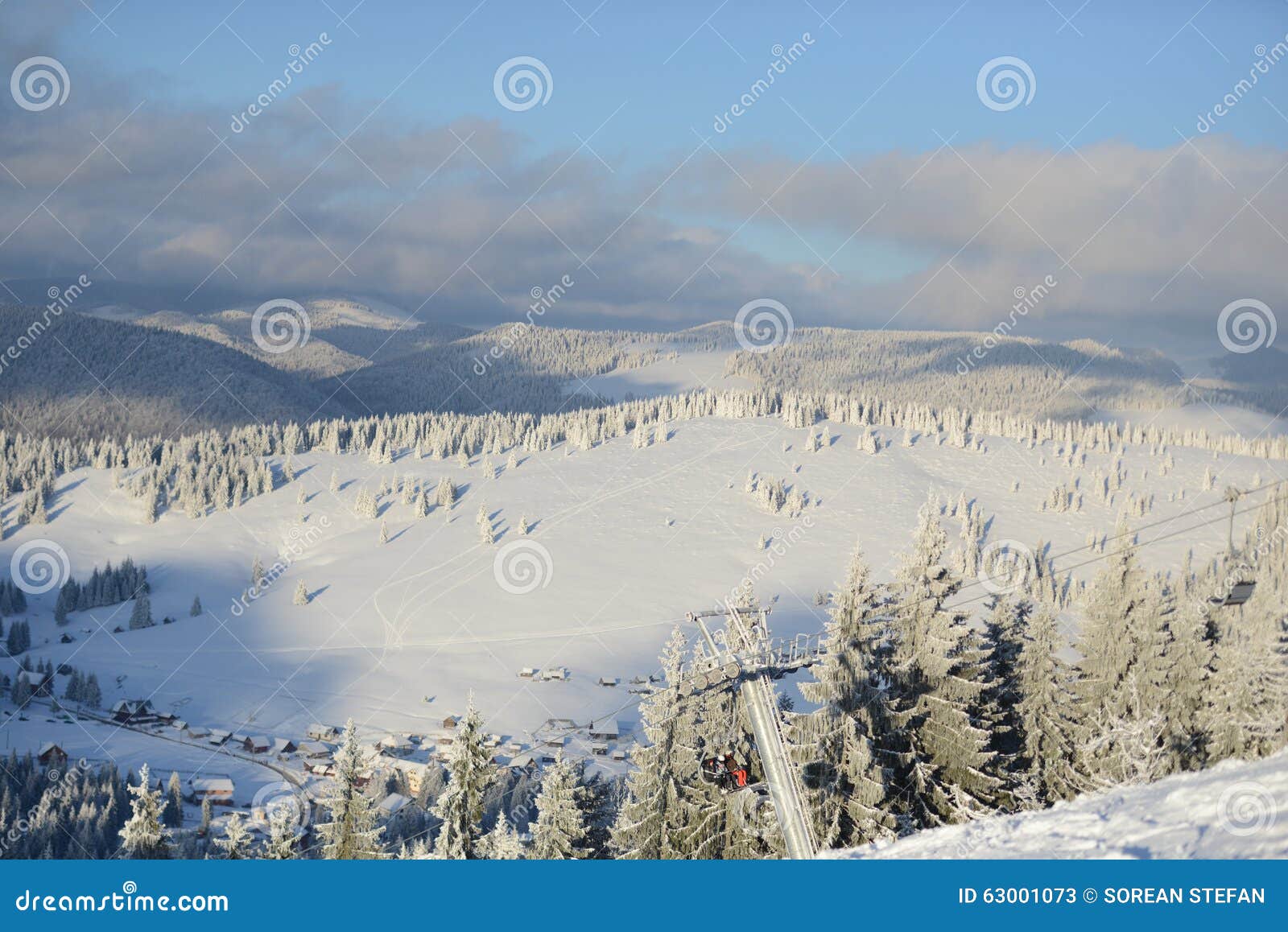 Snow fields stock image. Image of trees, waterfall, landscape - 63001073
