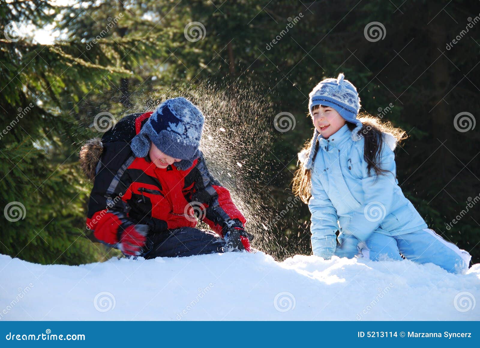 Snow fight stock photo. Image of children, outdoors, playing - 5213114