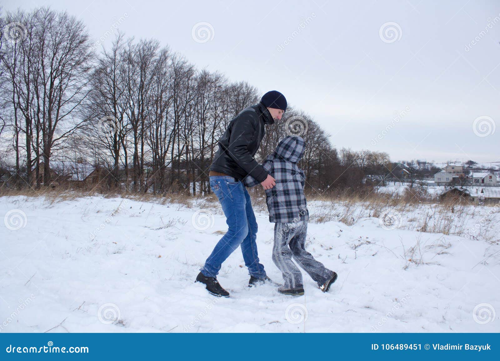 Snow fight guys stock image. Image of senior, mountain - 106489451
