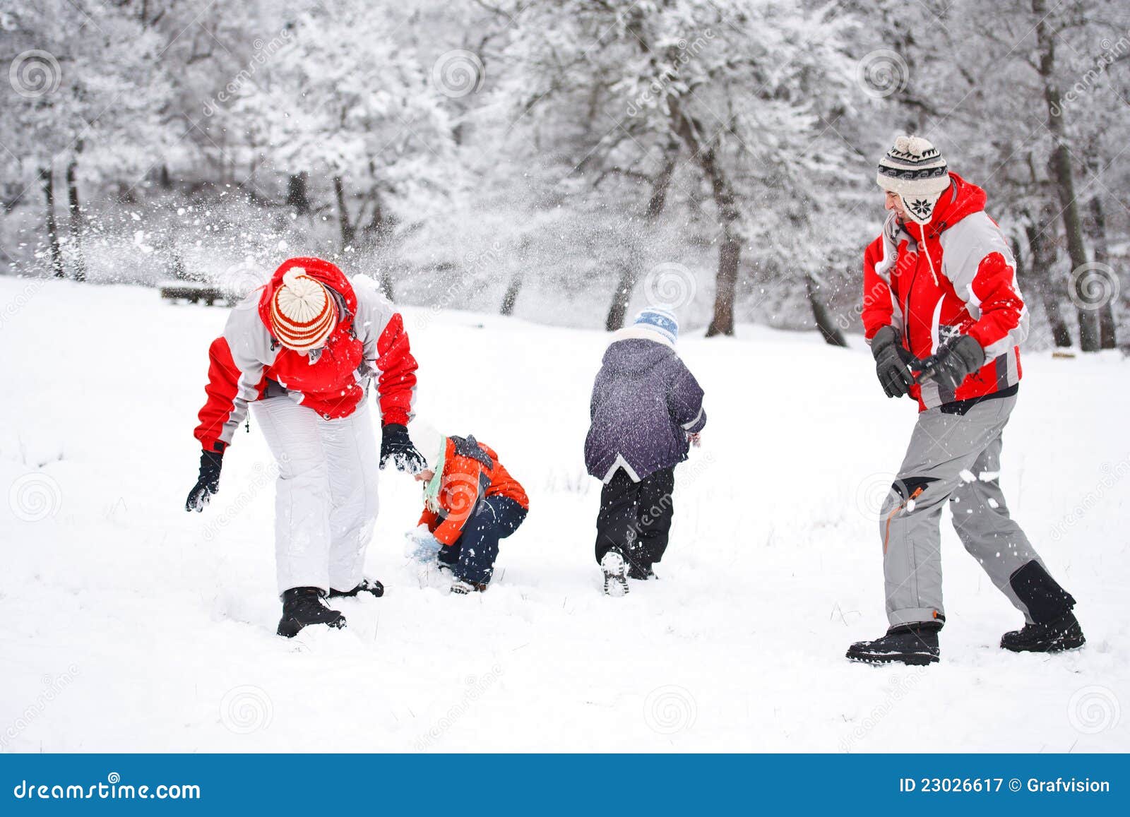 Snow fighting stock image. Image of parents, looking - 23026617
