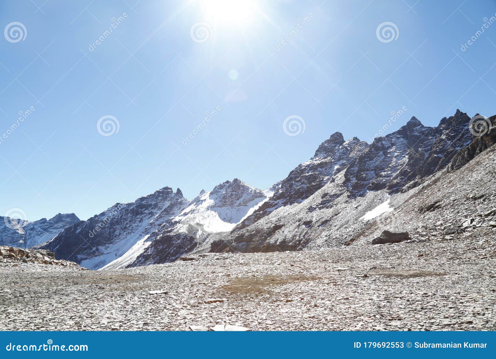 Snow filled Mountains stock image. Image of mount, terrain - 179692553