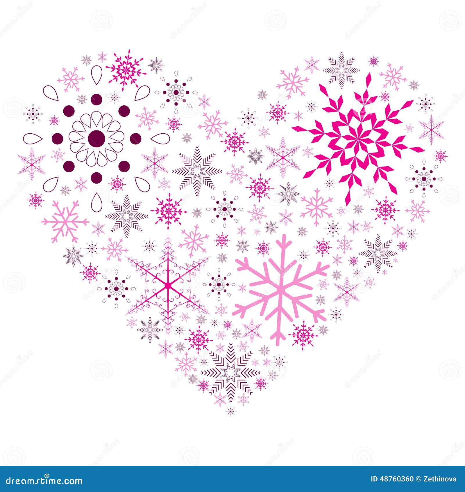Snow Flake Heart stock illustration. Illustration of affection - 48760360