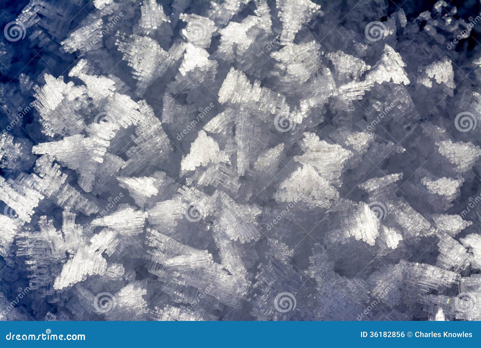 Snow Flake Ice Crystals in Winter Stock Photo - Image of shapes, snow ...