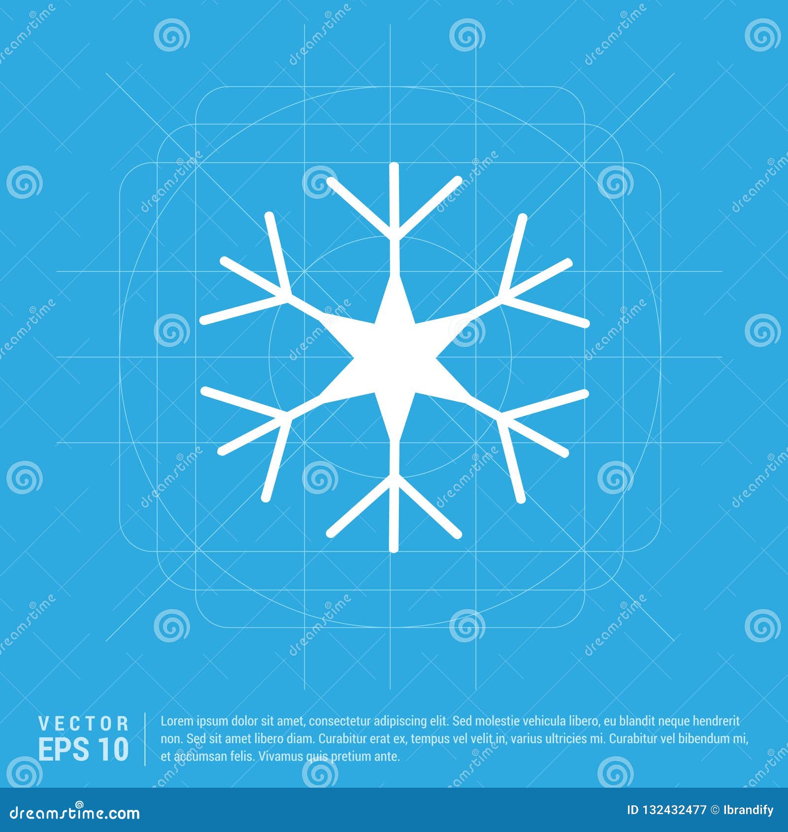 Snow Flake Icon stock vector. Illustration of decoration - 132432477