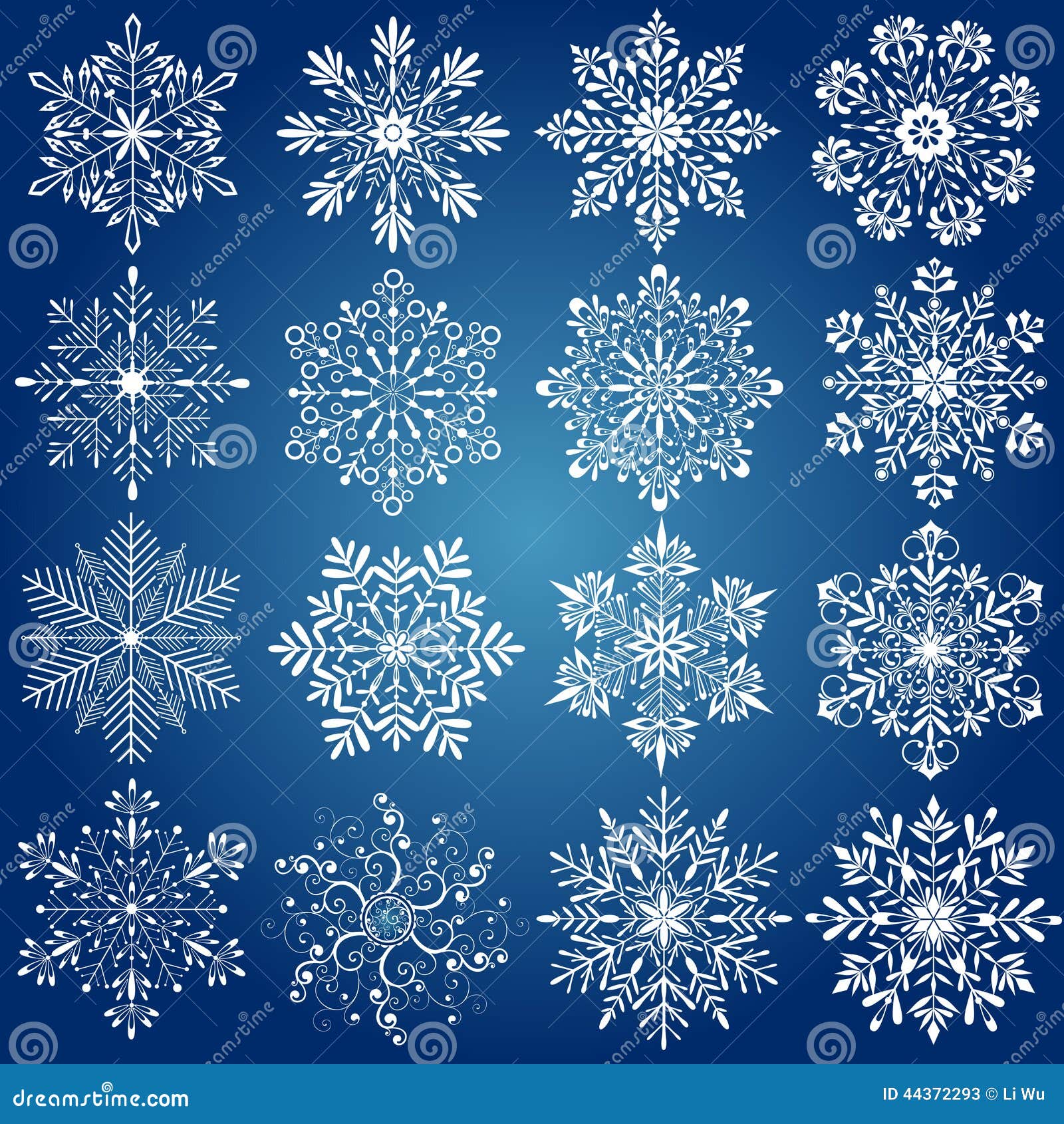 Snow flake stock vector. Illustration of drawing, floral - 44372293