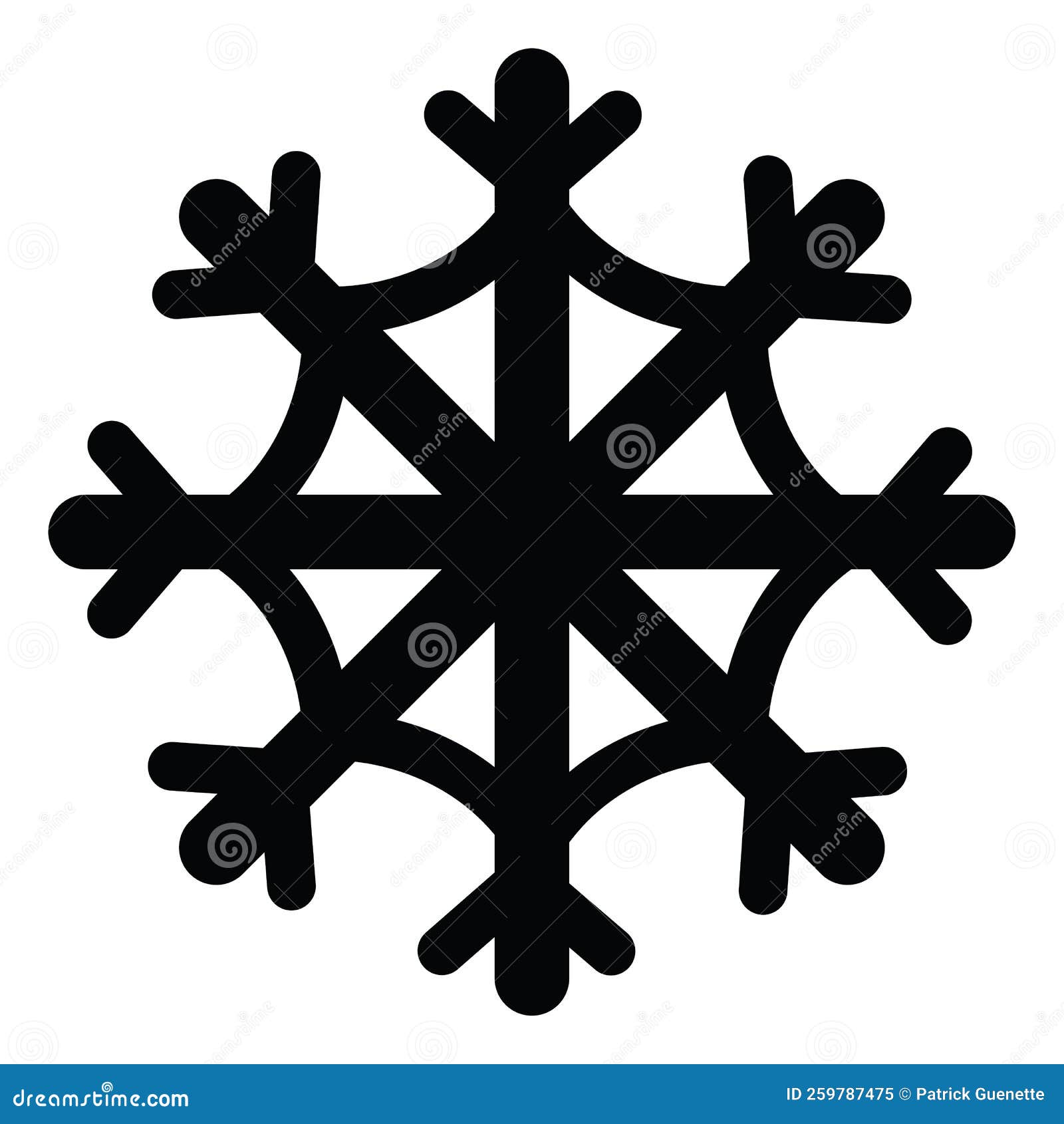 Snow flake, icon stock vector. Illustration of decoration - 259787475