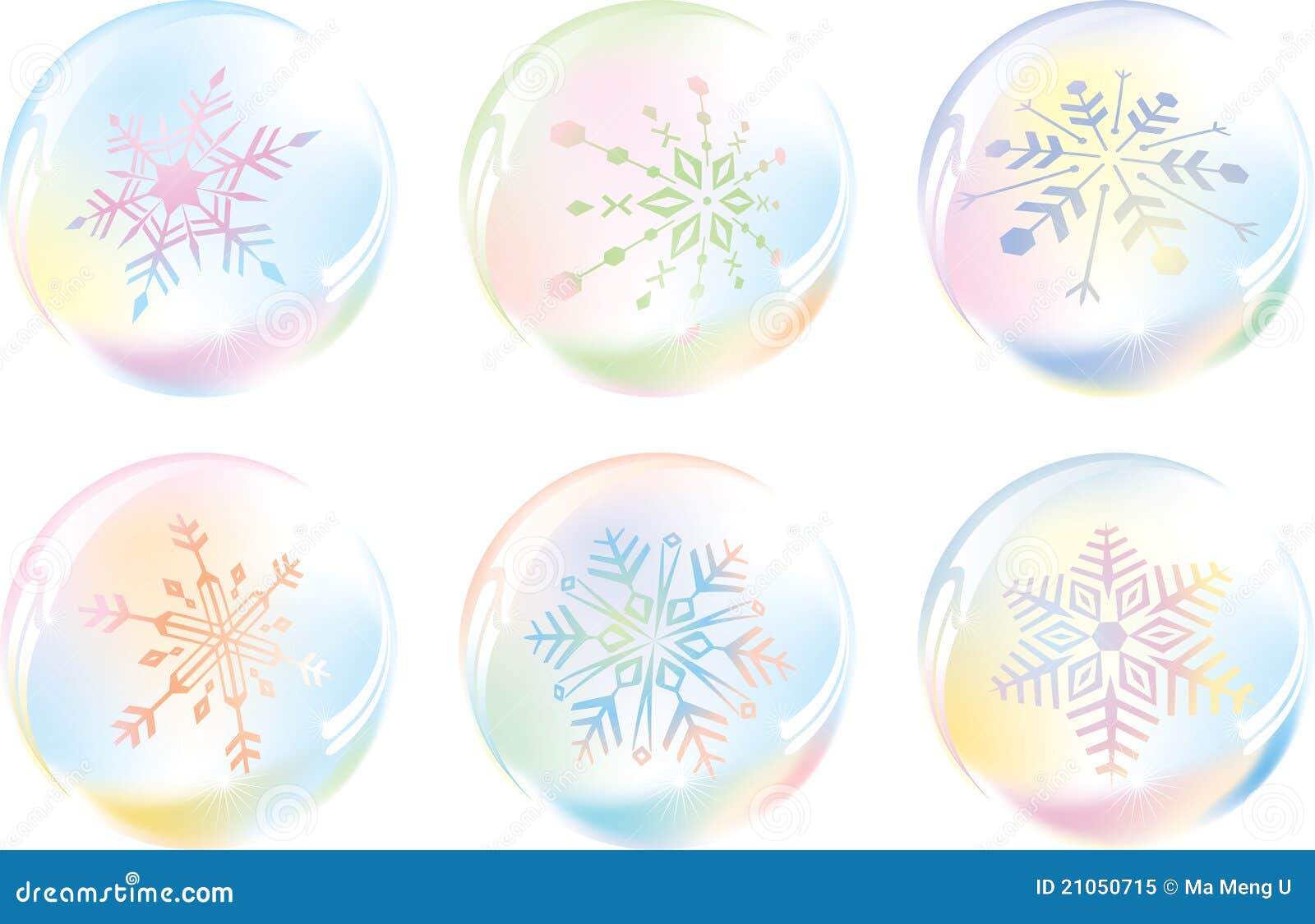 Snow Flake Inside the Bubble Stock Vector - Illustration of cold ...