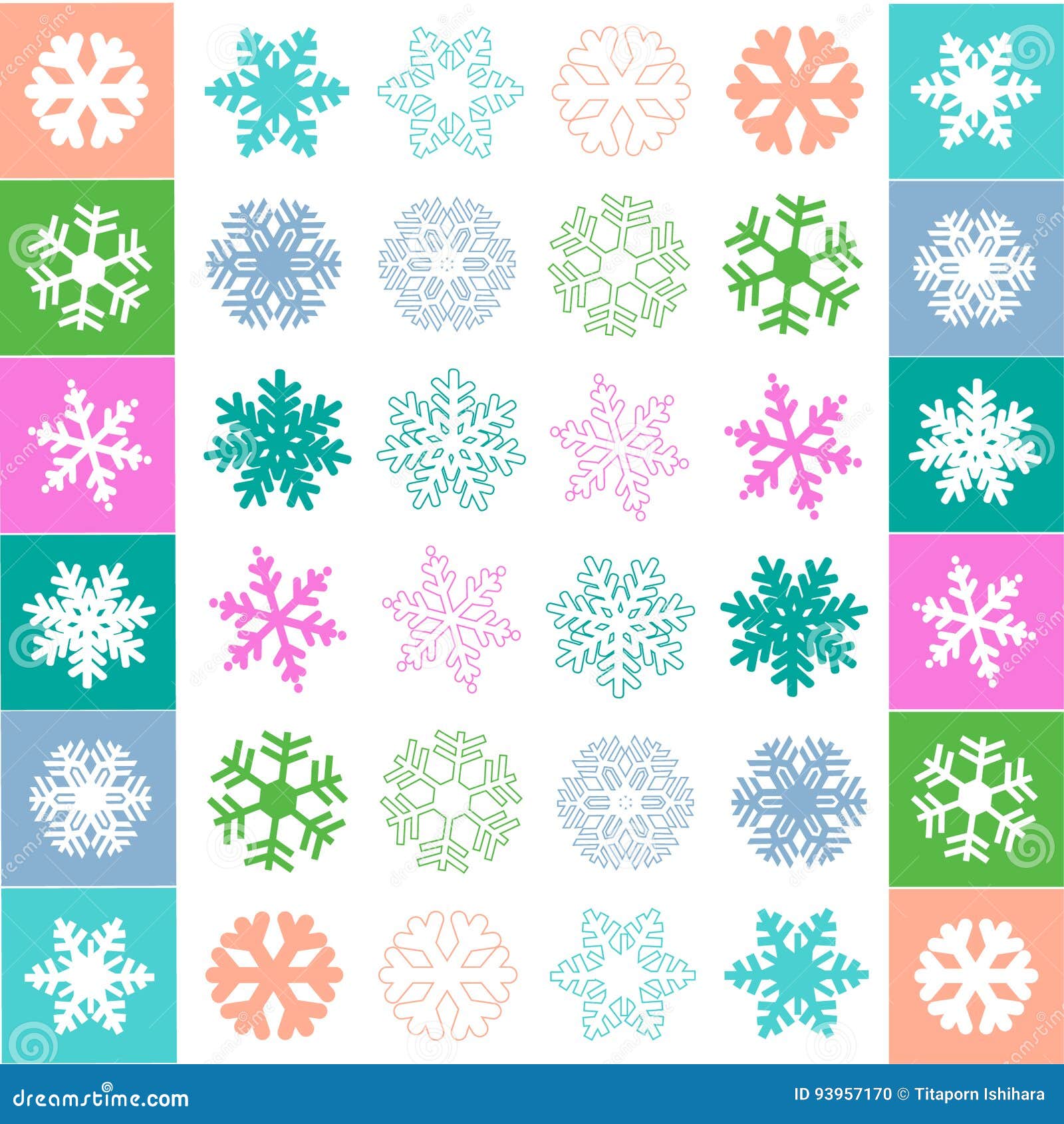 Snow flake pattern vector stock vector. Illustration of snow - 93957170