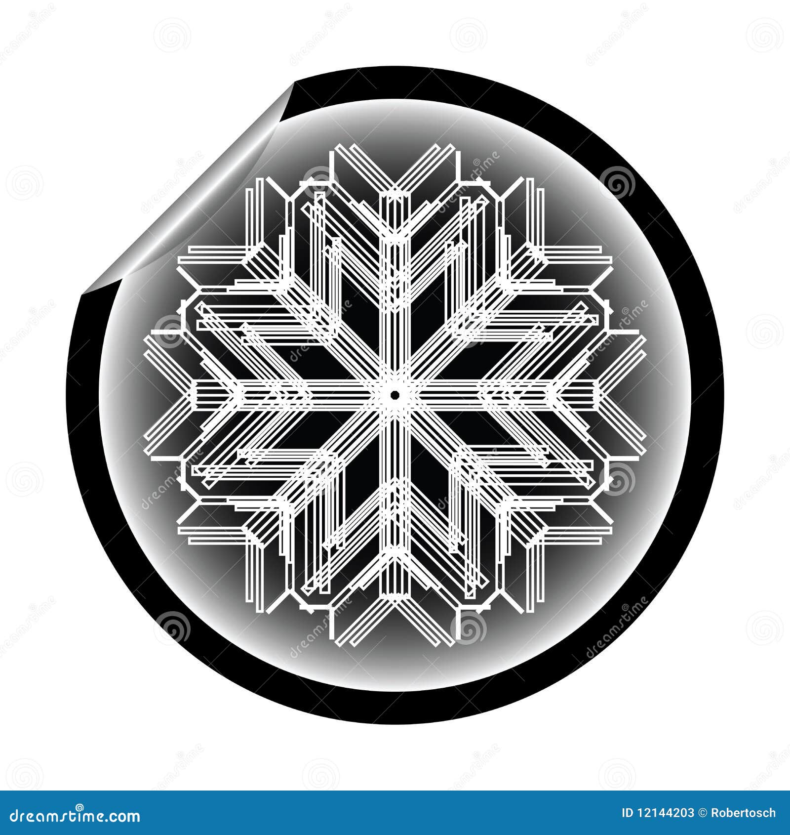 Snow Flake Sticker Isolated on White Background 14 Stock Vector ...