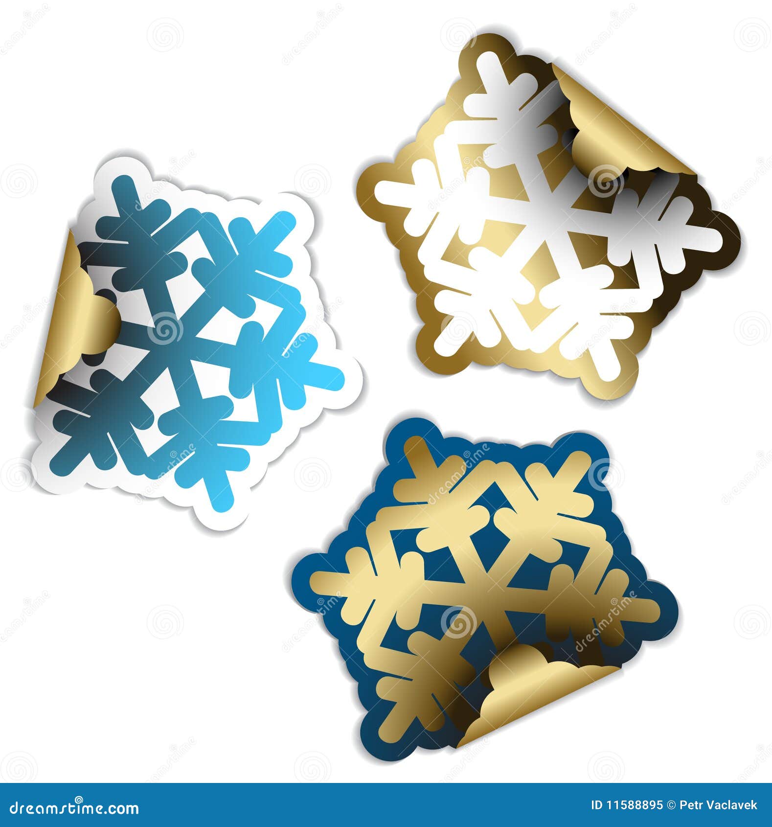 Snow flakes as labels stock vector. Illustration of badge - 11588895