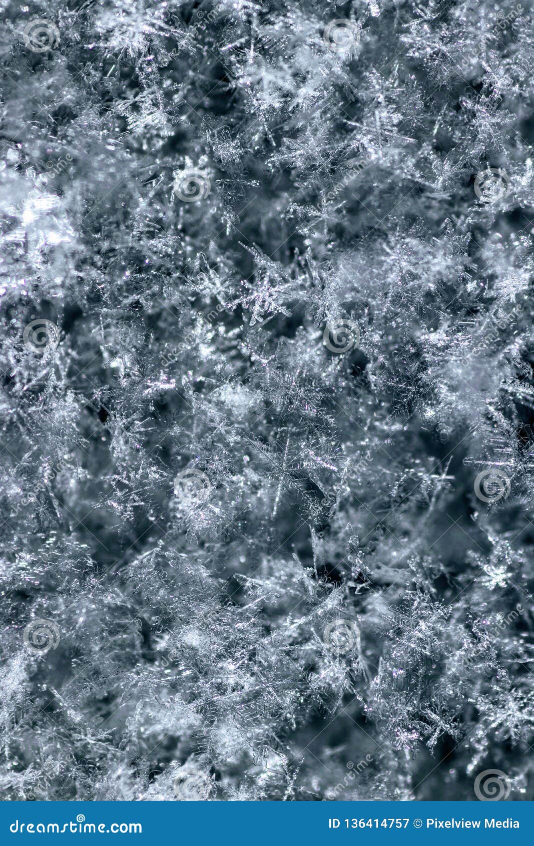 Many Snow Flakes Closeup with Dark Background Stock Image - Image of ...
