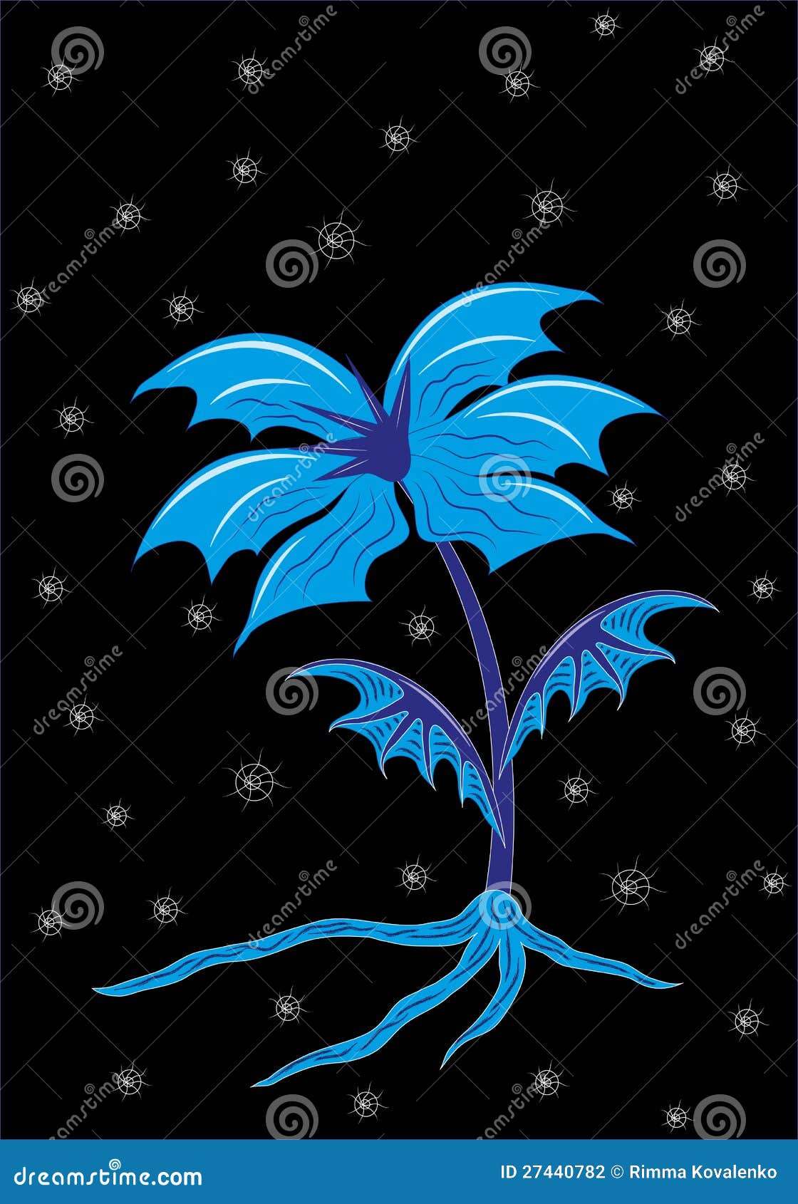 Snow flower stock vector. Illustration of blue, frost - 27440782