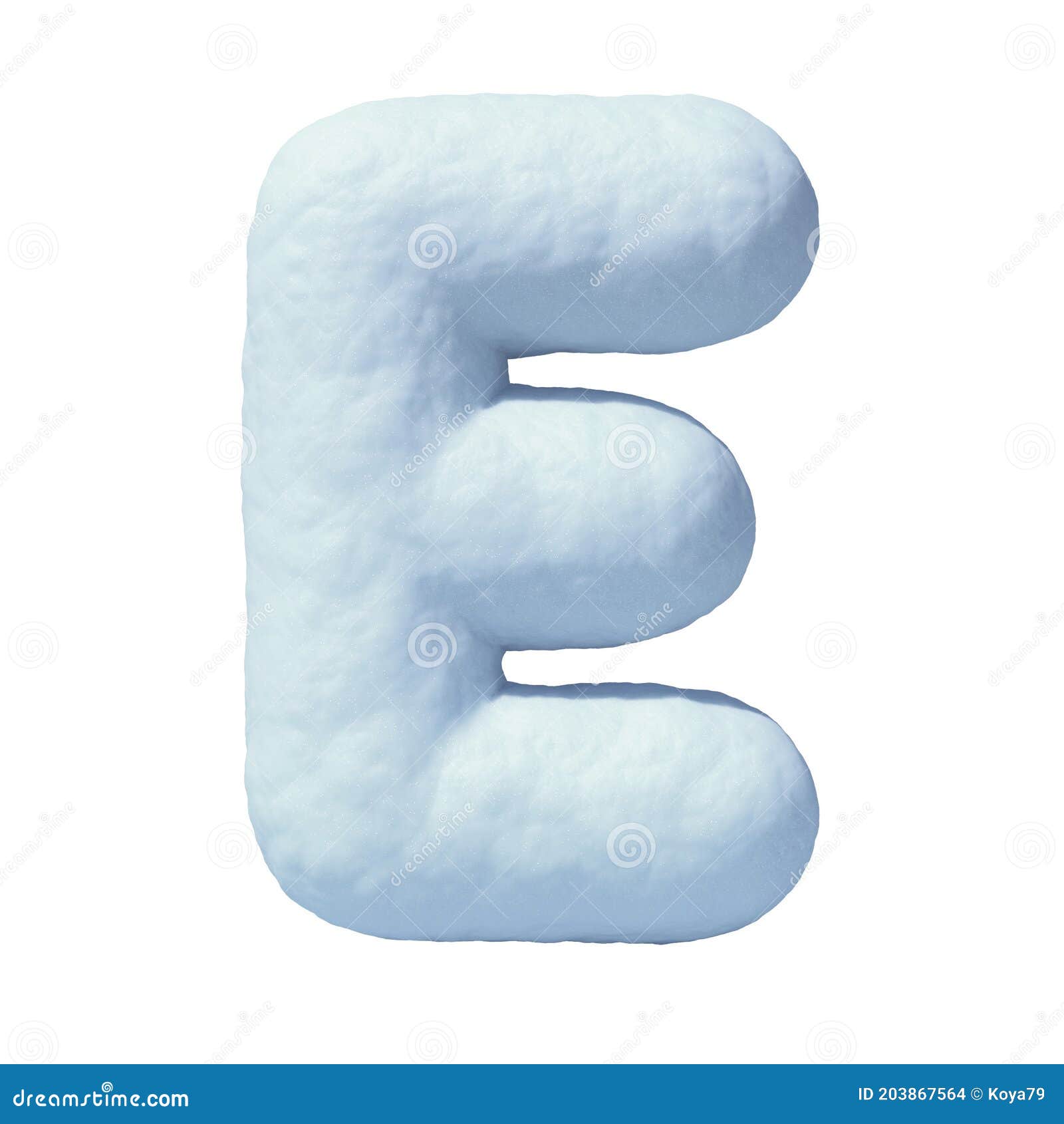 Snow Font 3d Rendering Letter E Stock Illustration - Illustration of ...