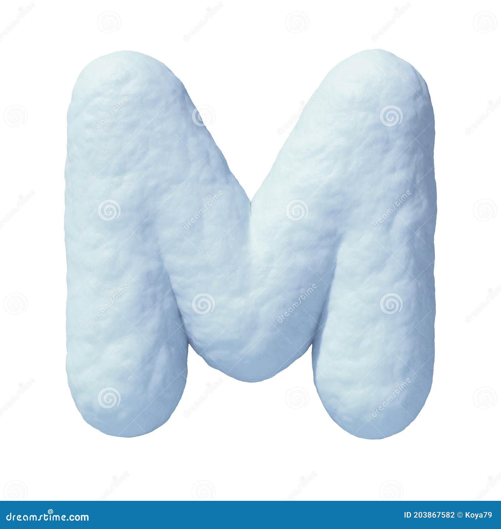 Snow Font 3d Rendering Letter M Stock Illustration - Illustration of ...