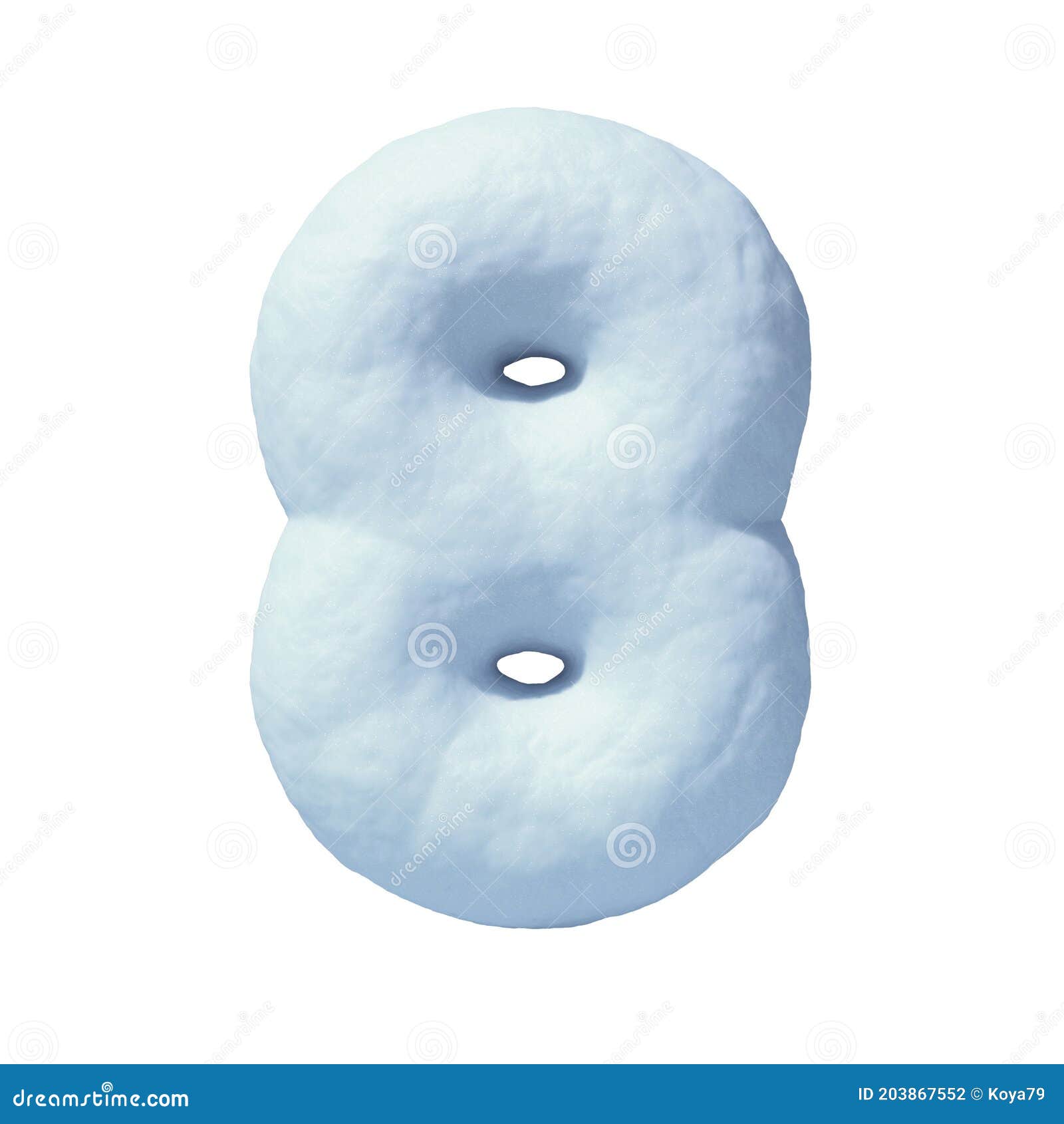 Snow Font 3d Rendering Number 8 Stock Illustration - Illustration of ...