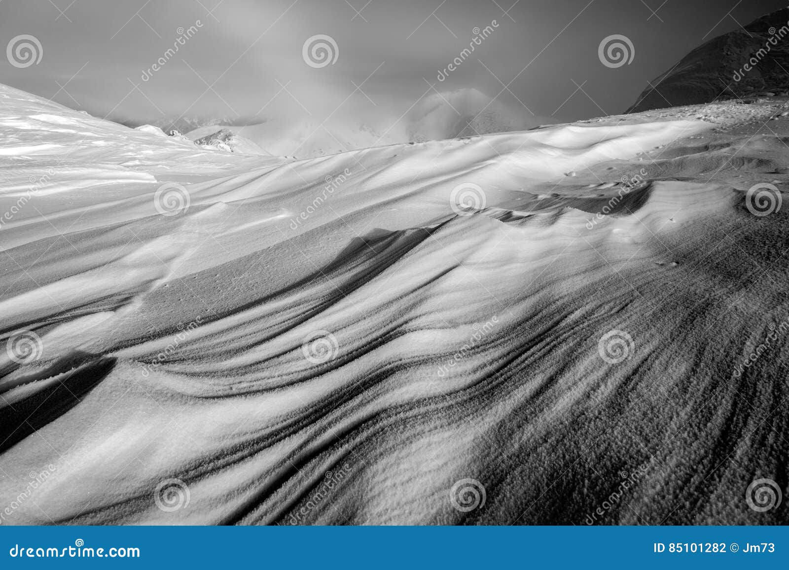 Snow Formed by Wind on Mountain Ridge Stock Photo - Image of atmosphere ...