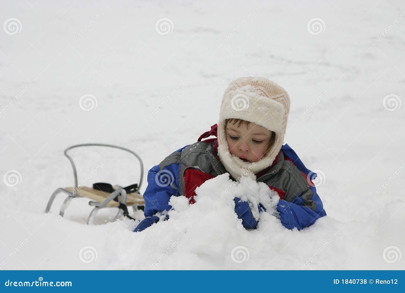 Snow fun stock photo. Image of freeze, sledge, winter - 1840738