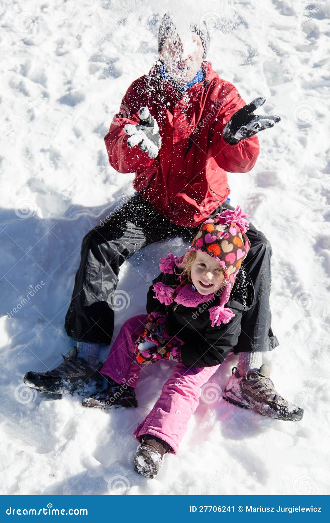Snow fun stock image. Image of play, adult, beautiful - 27706241
