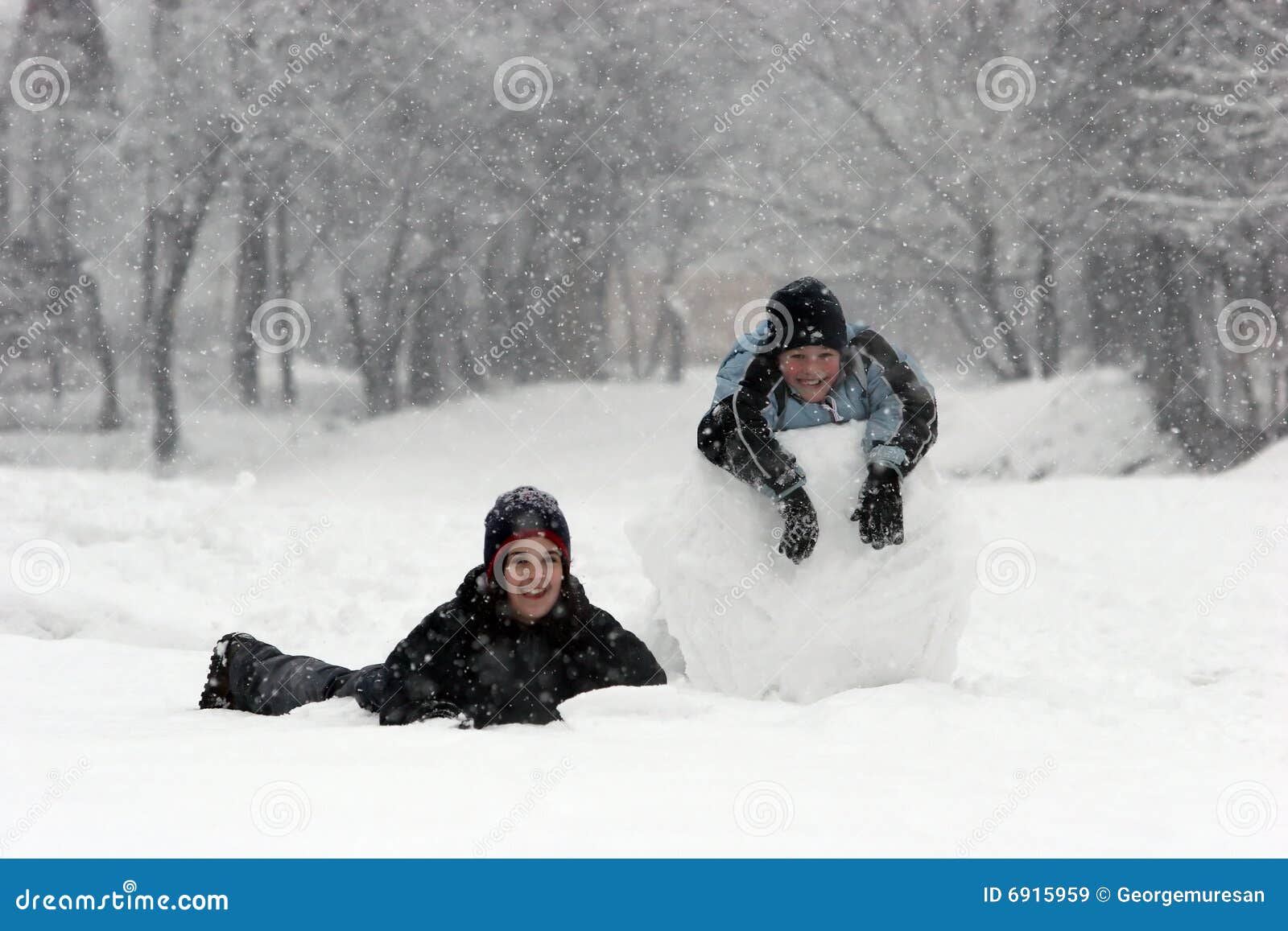 Snow fun 3 stock image. Image of snowfall, outdoors, freezing - 6915959