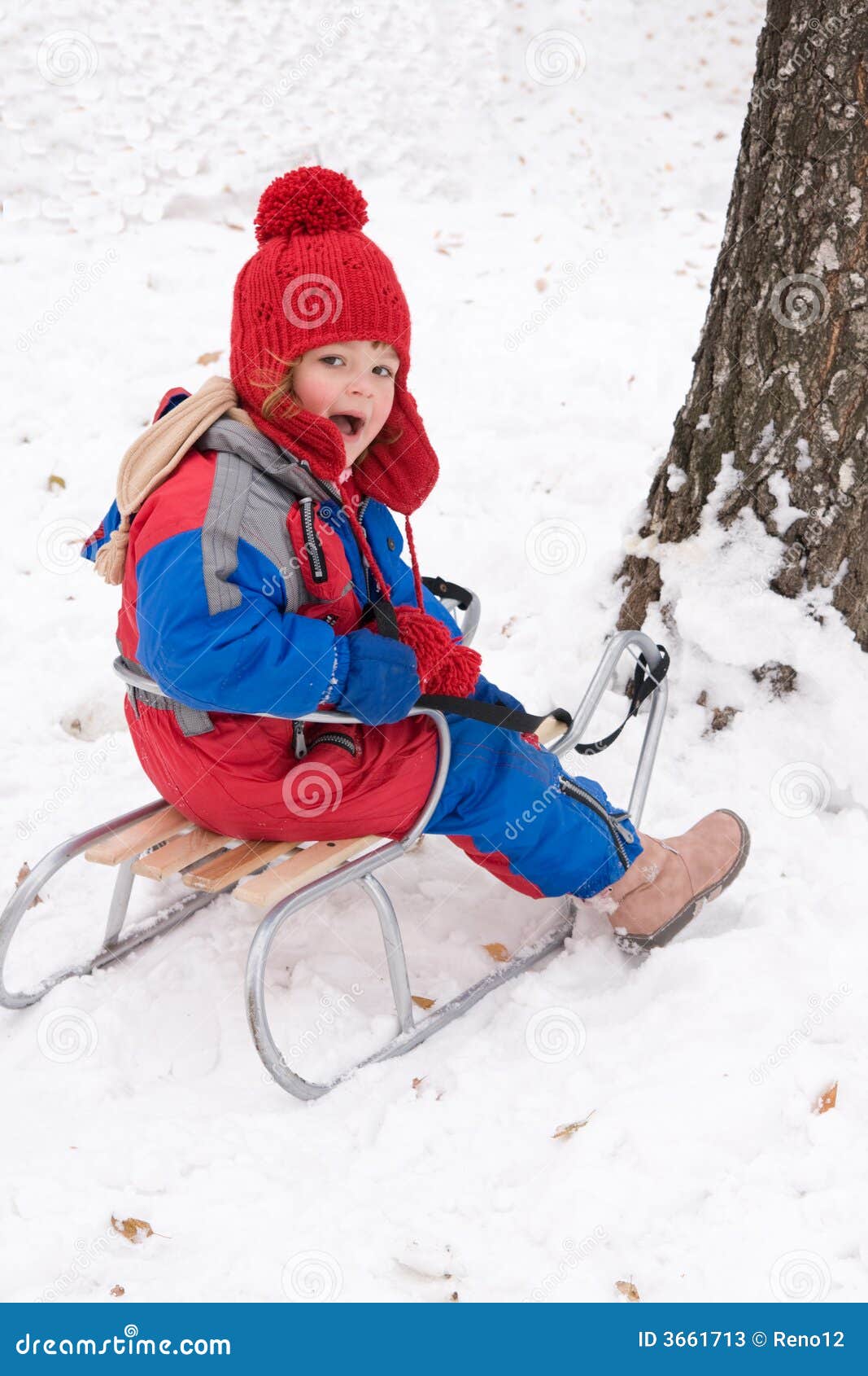 Snow fun stock image. Image of sleigh, snow, december - 3661713