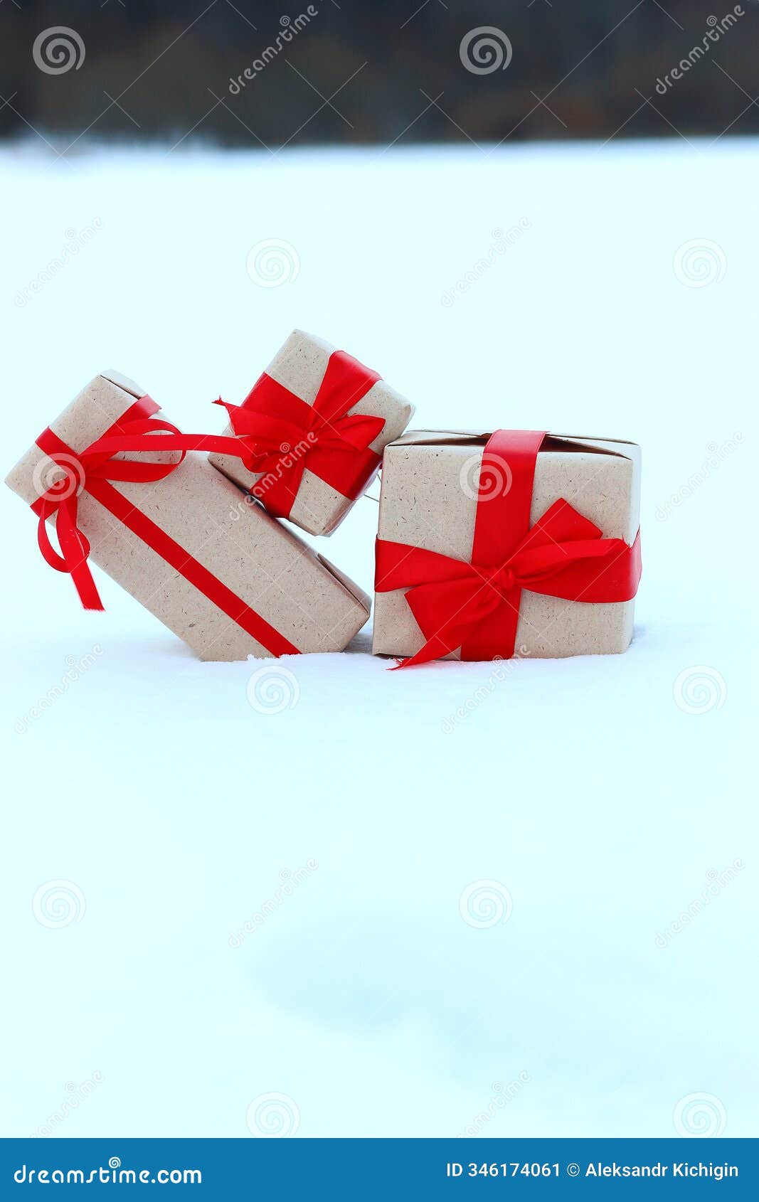 On Snow Gift Box Ball Landscape Snowflake Stock Image - Image of ...