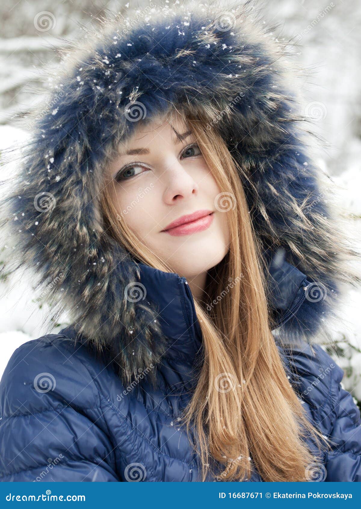 Snow girl stock image. Image of casual, nature, hair - 16687671