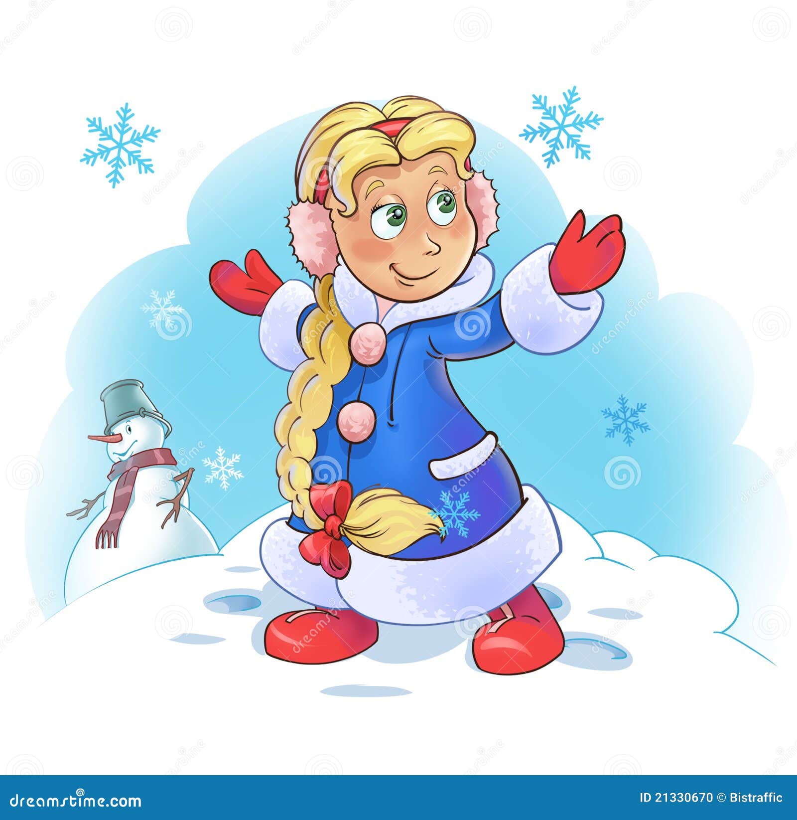 Snow girl stock illustration. Illustration of childhood - 21330670