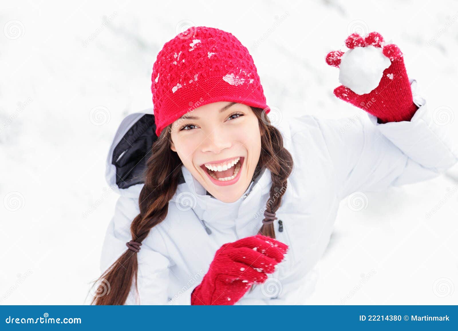 Snow Girl Having Winter Fun Stock Photo - Image of adult, cold: 22214380