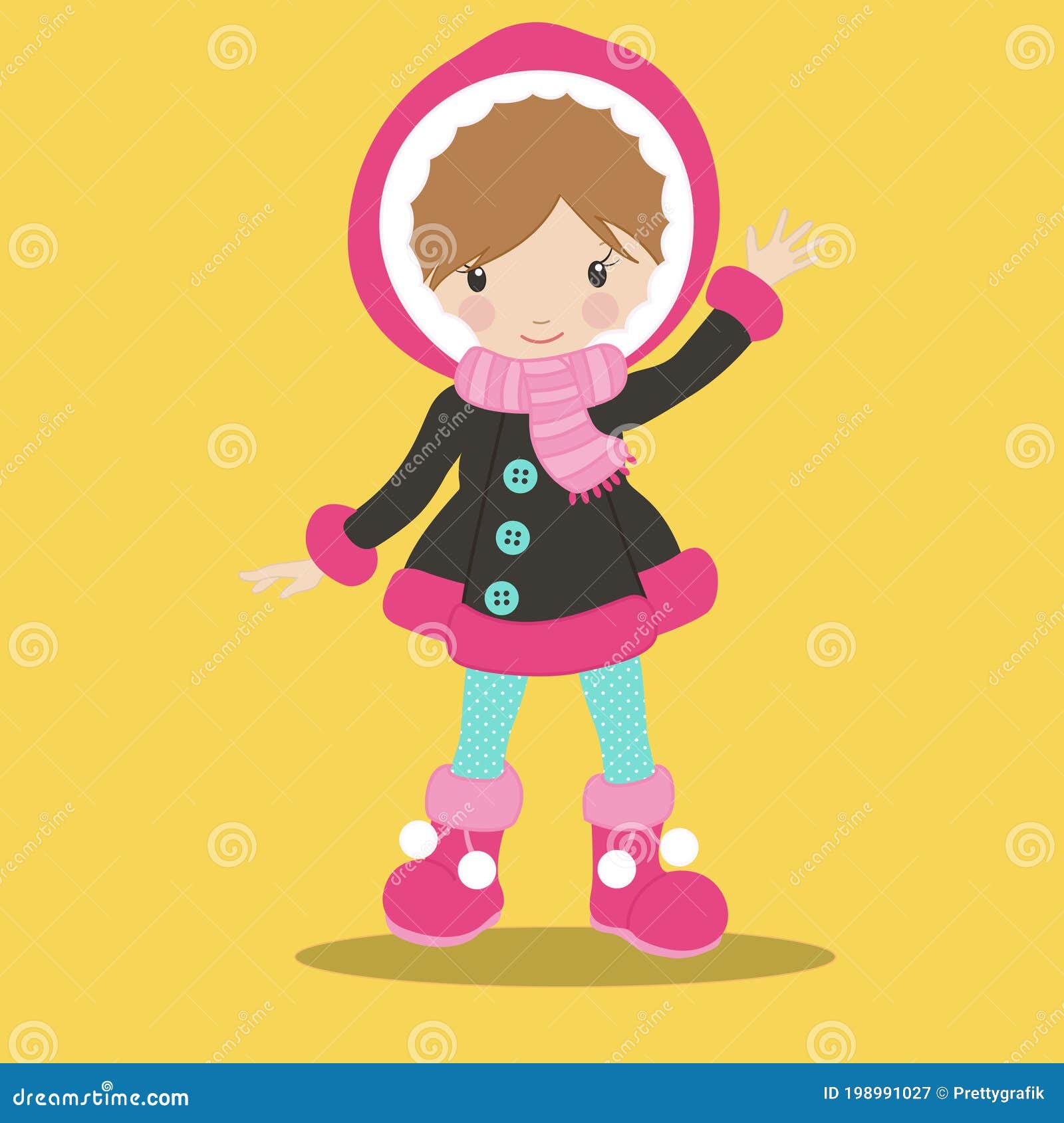 Snow girls brown 10 stock vector. Illustration of cartoon - 198991027