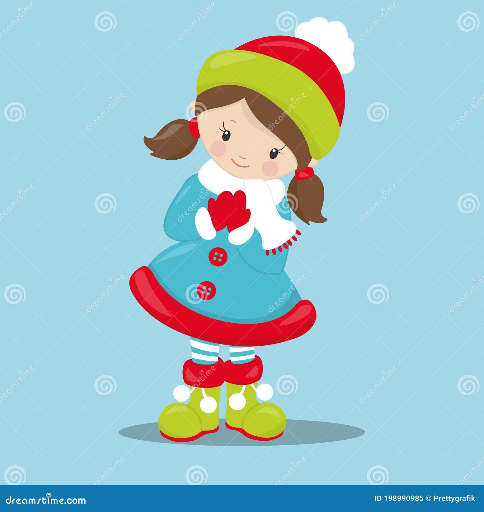Snow girls 01 stock vector. Illustration of cartoon - 198990985