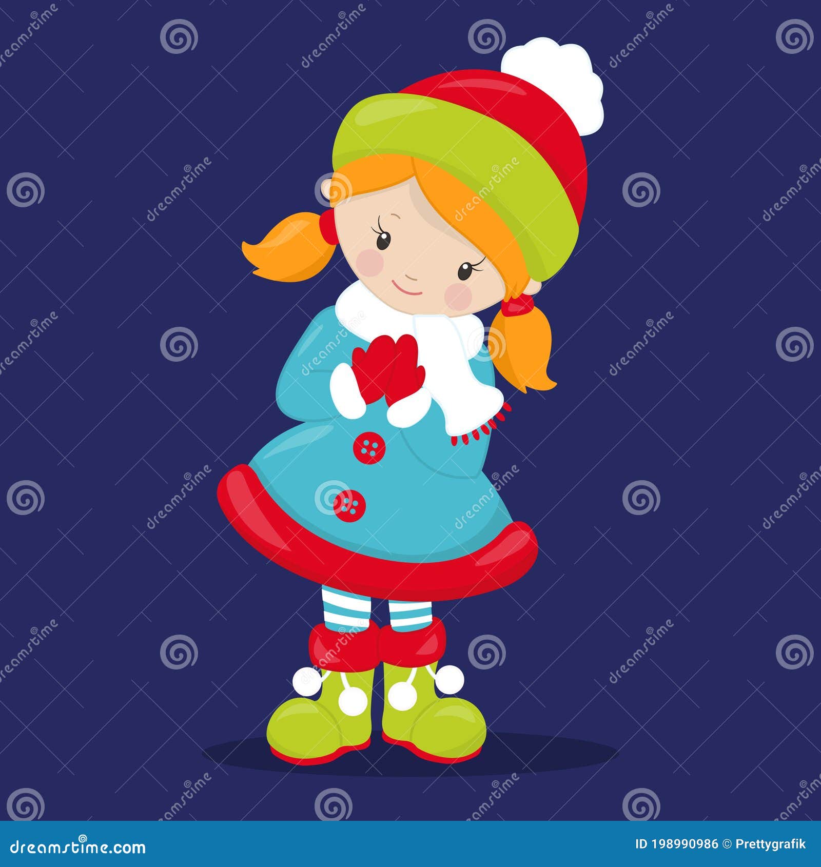 Snow girls 03 stock vector. Illustration of vector, cartoon - 198990986