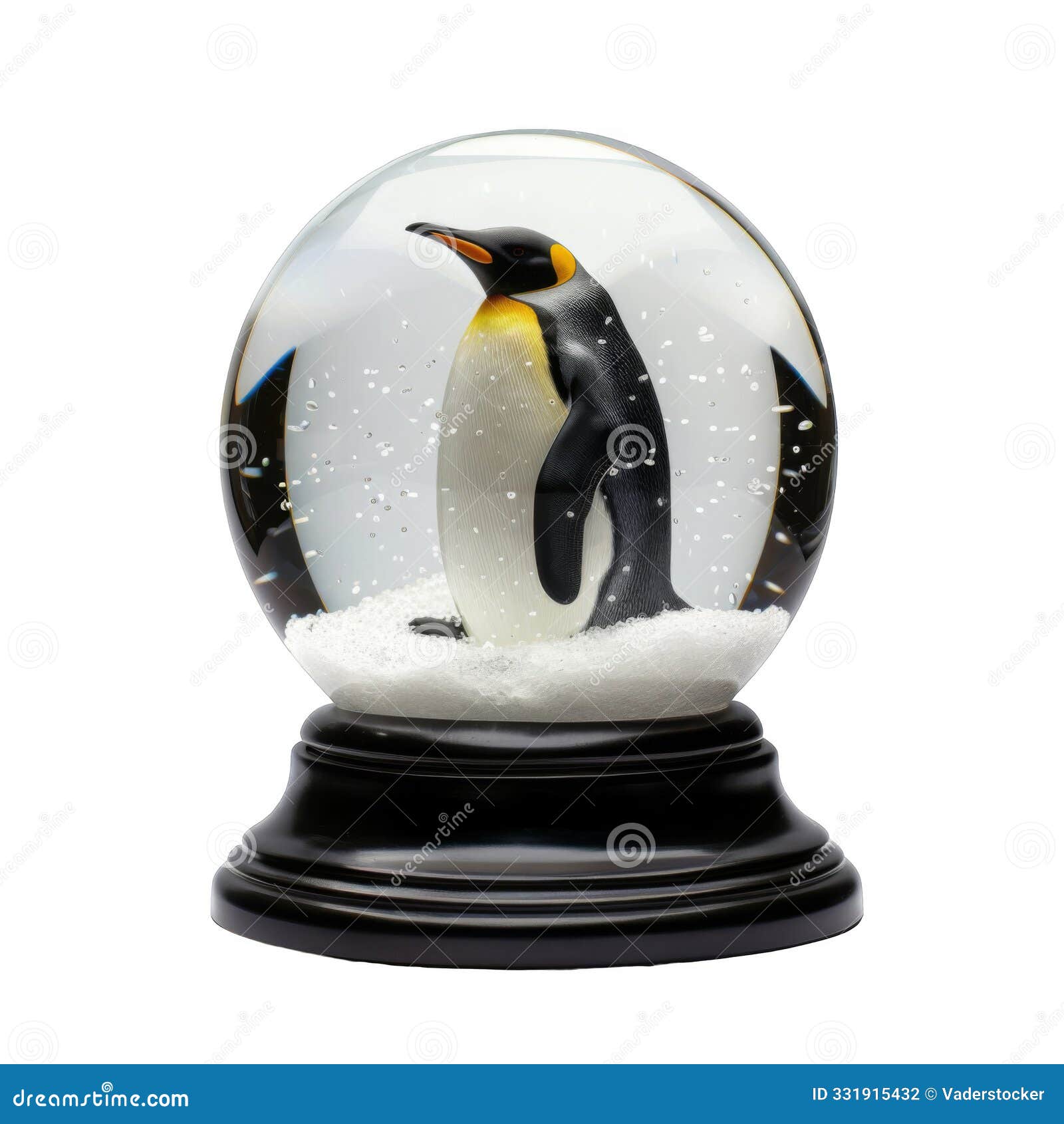 A Snow Globe with a Black and White Penguin Inside Stock Illustration ...