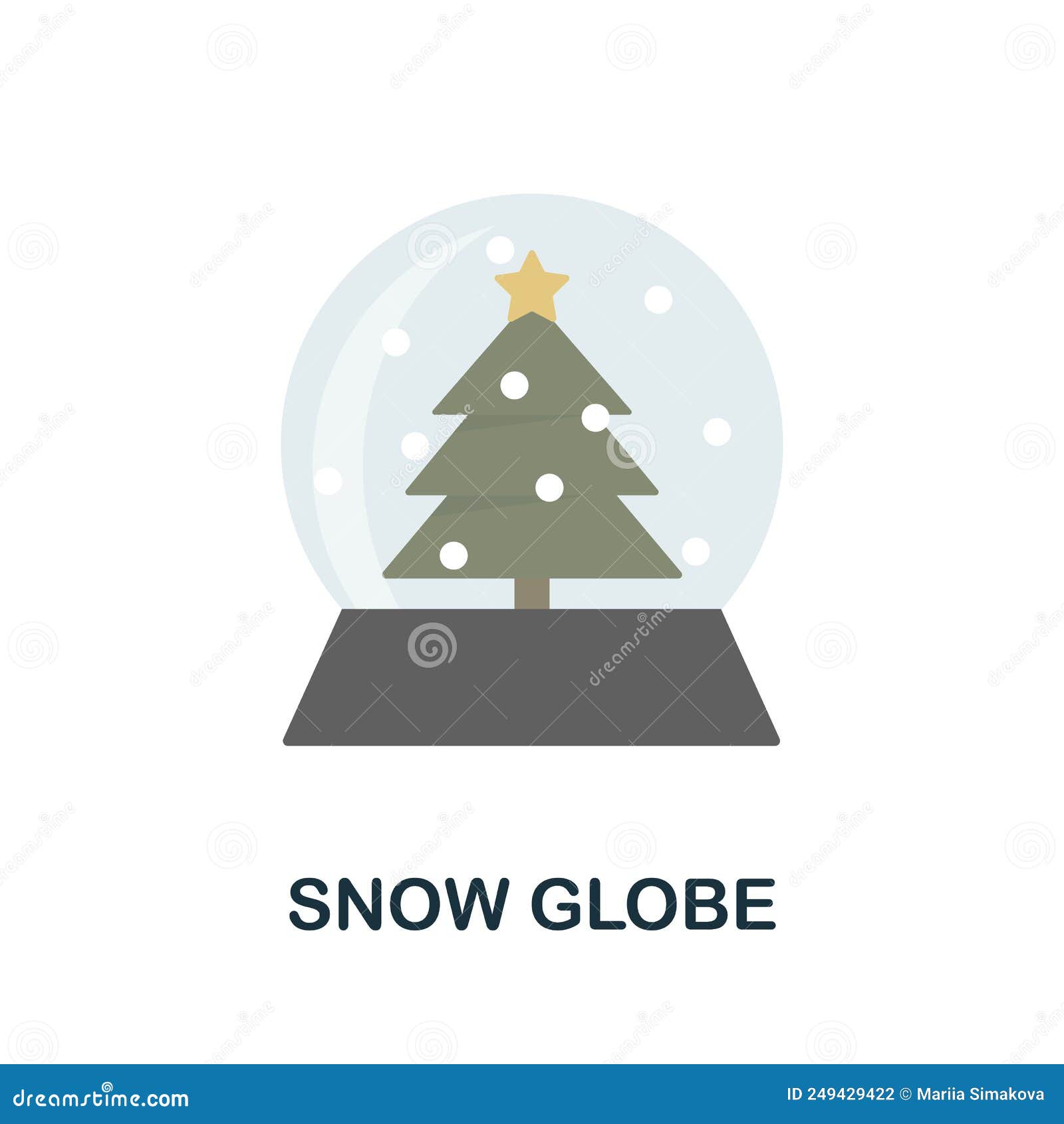 Snow Globe Flat Icon. Colored Element Sign from Christmas Collection. Flat Snow Globe Icon Sign ...
