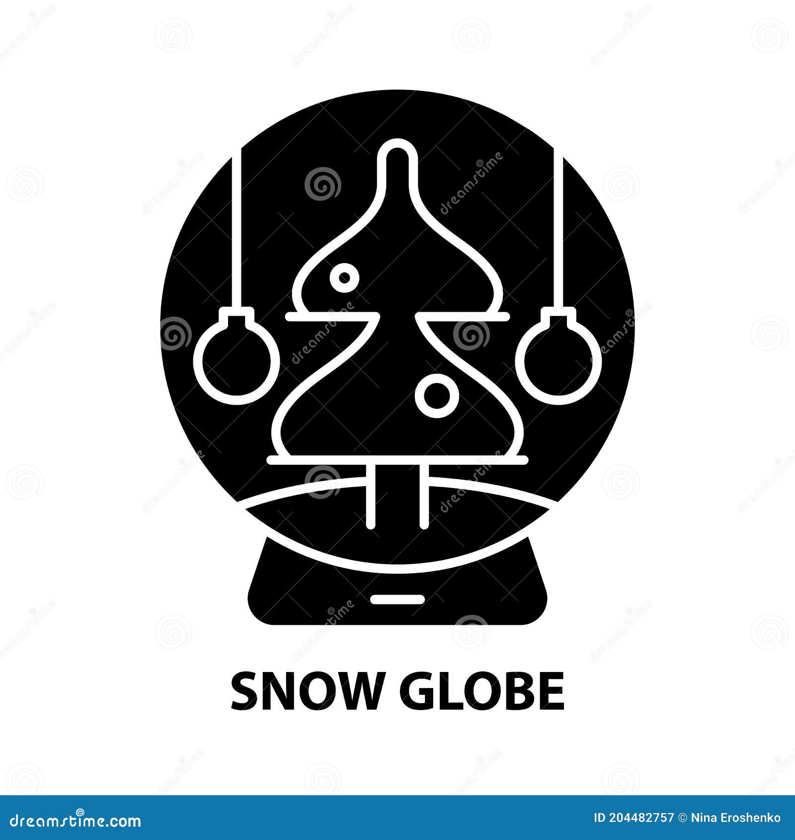 Snow Globe Icon, Black Vector Sign with Editable Strokes, Concept ...