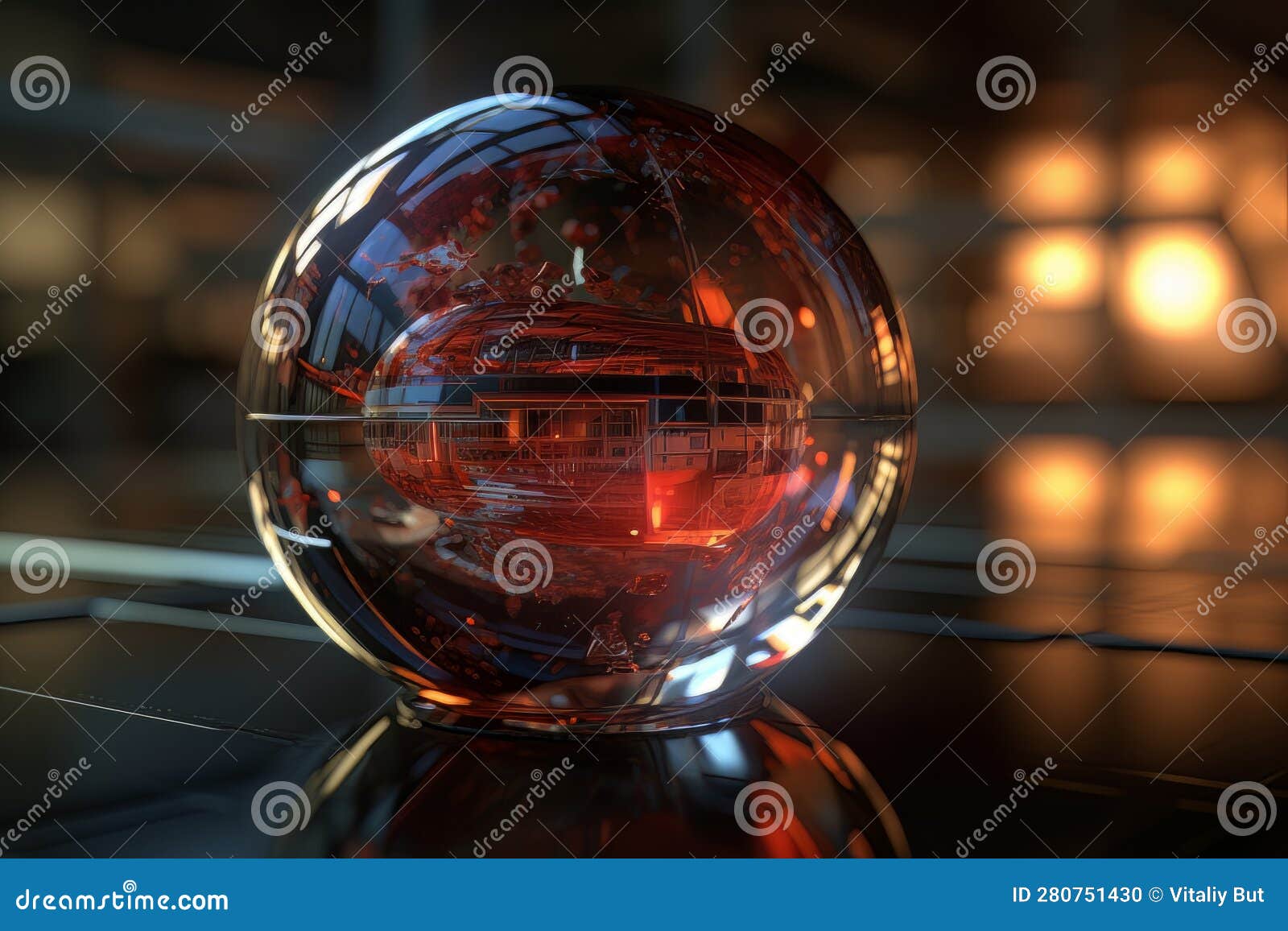 Snow Globe in Sci Fi and Cyberpunk Style, Surrealistic Tech Decor Made with Generative Ai Stock ...