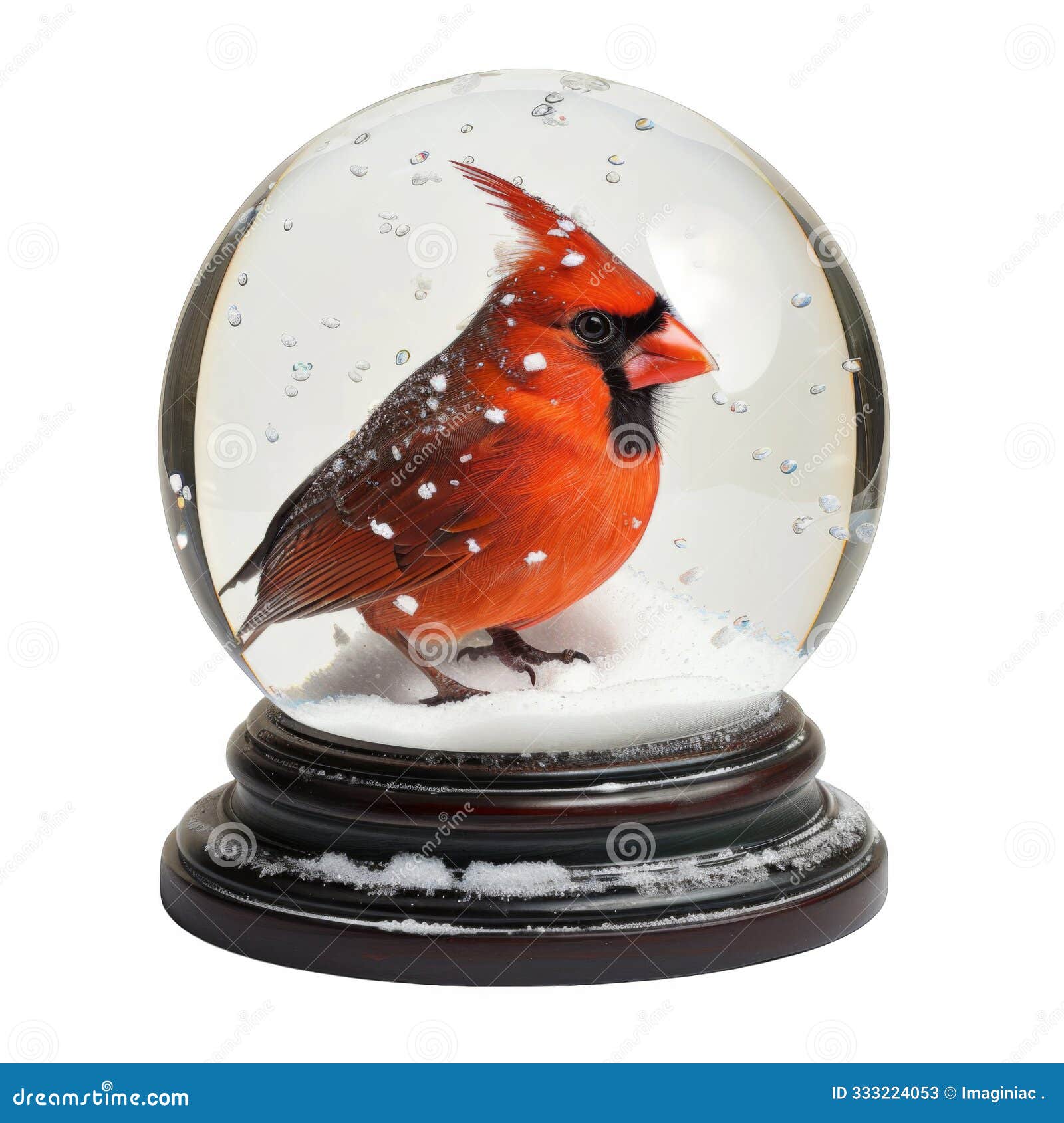 Snow Globe with a Single Red Cardinal Inside Stock Illustration ...