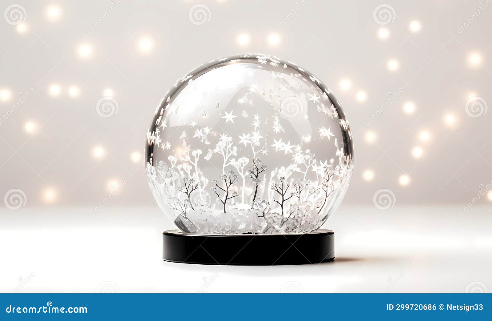 A Snow Globe with a Snowflake Inside, Transparent Globe on the White ...