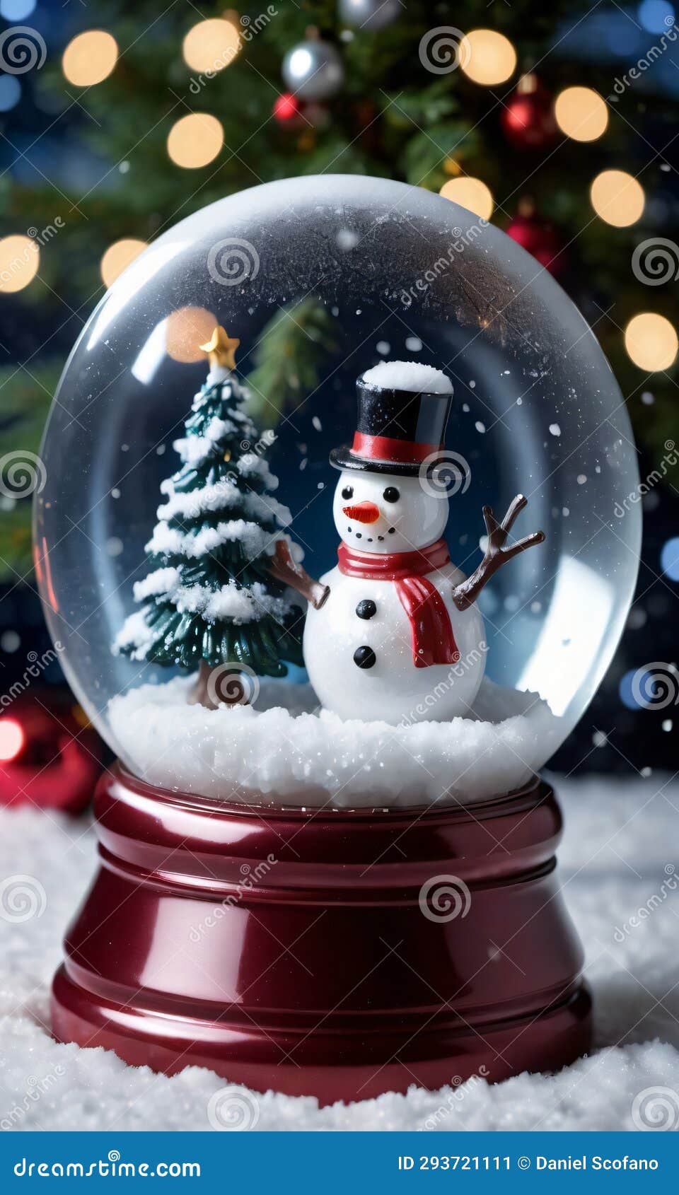 A Snow Globe with a Snowman Inside. Generative AI Stock Illustration ...
