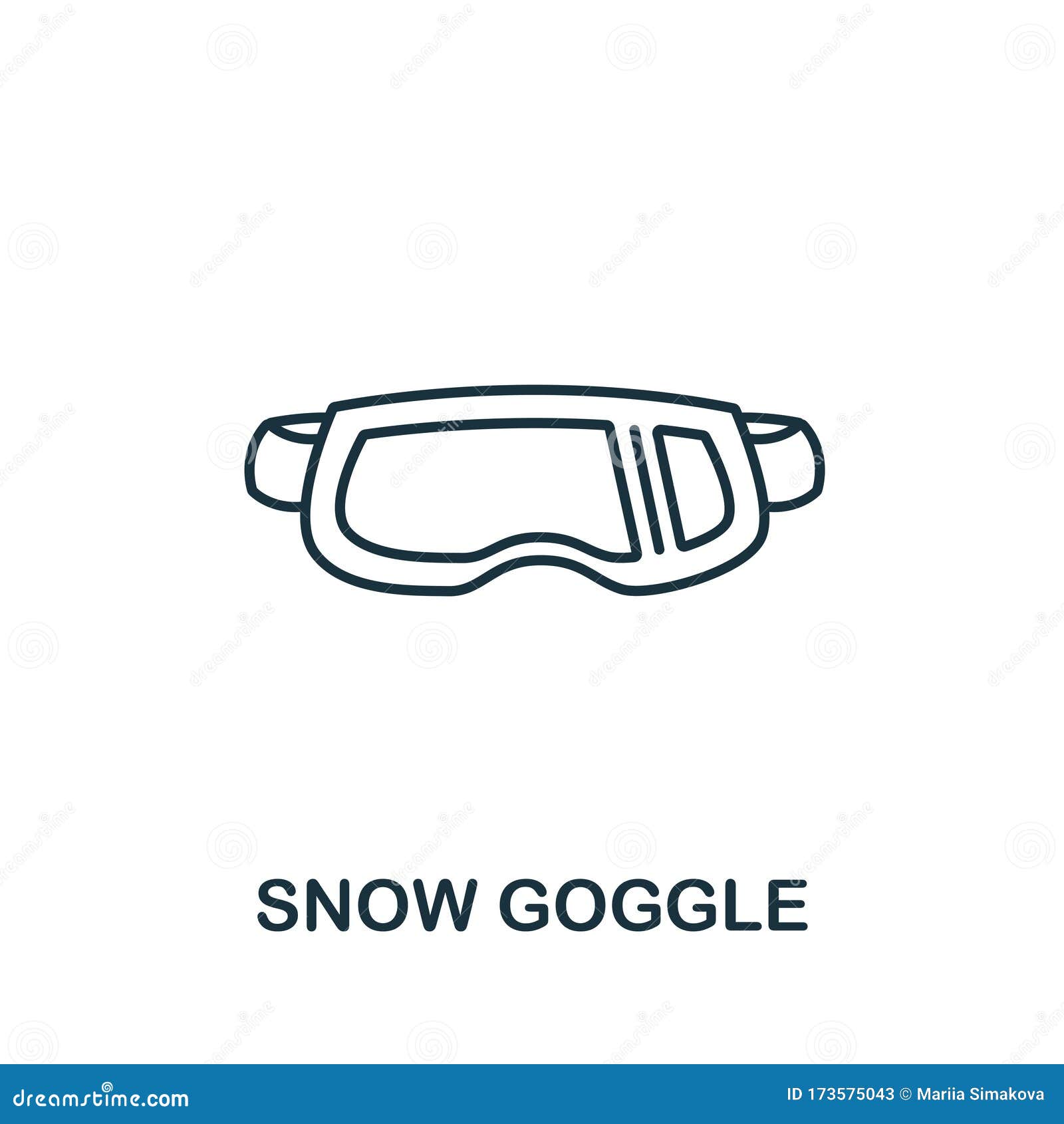 Snow Goggle Icon from Winter Collection. Simple Line Element Snow ...