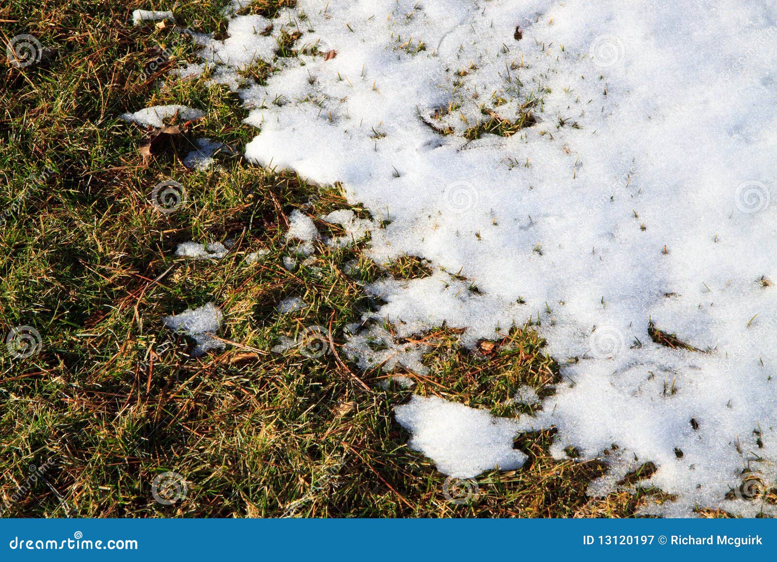 Snow and grass stock image. Image of sunlight, cold, season - 13120197