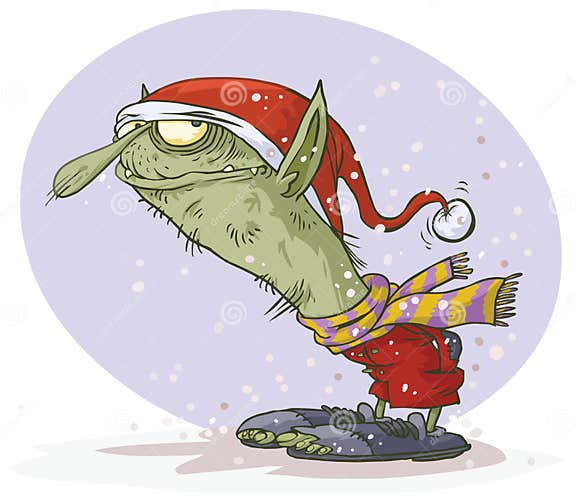 Snow grumpy Troll stock illustration. Illustration of cartoon - 358264647