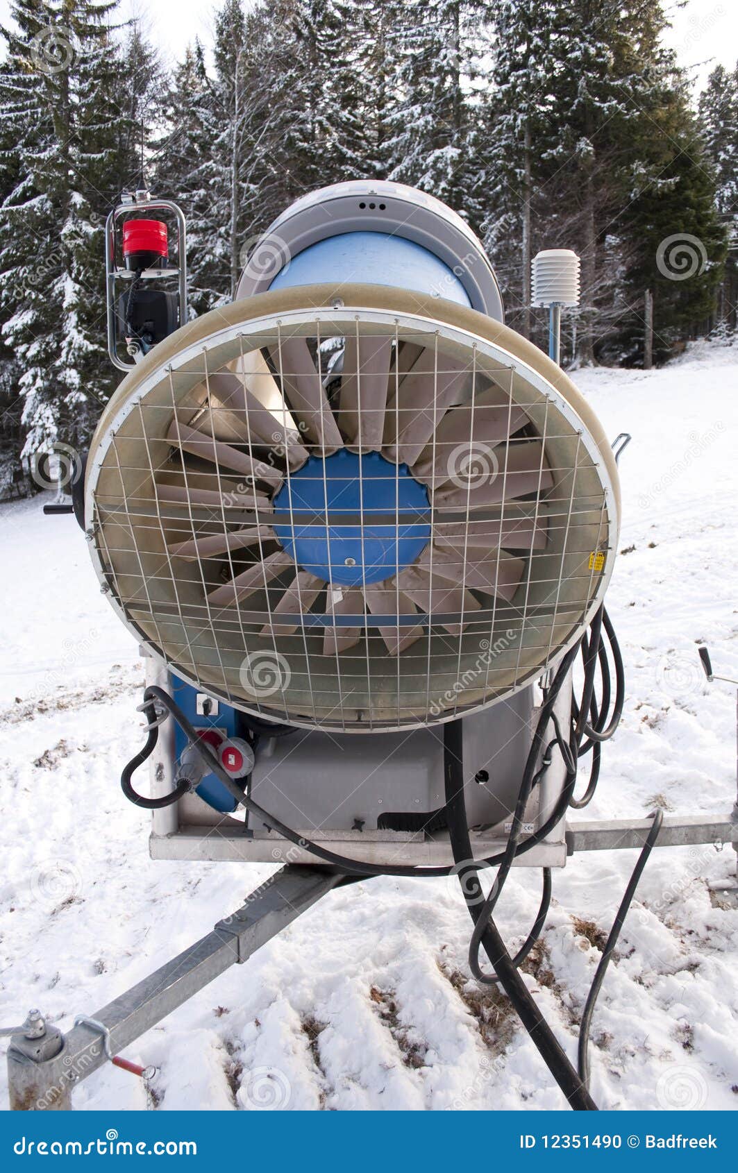 Snow gun close up stock photo. Image of snow, cold, cannon - 12351490