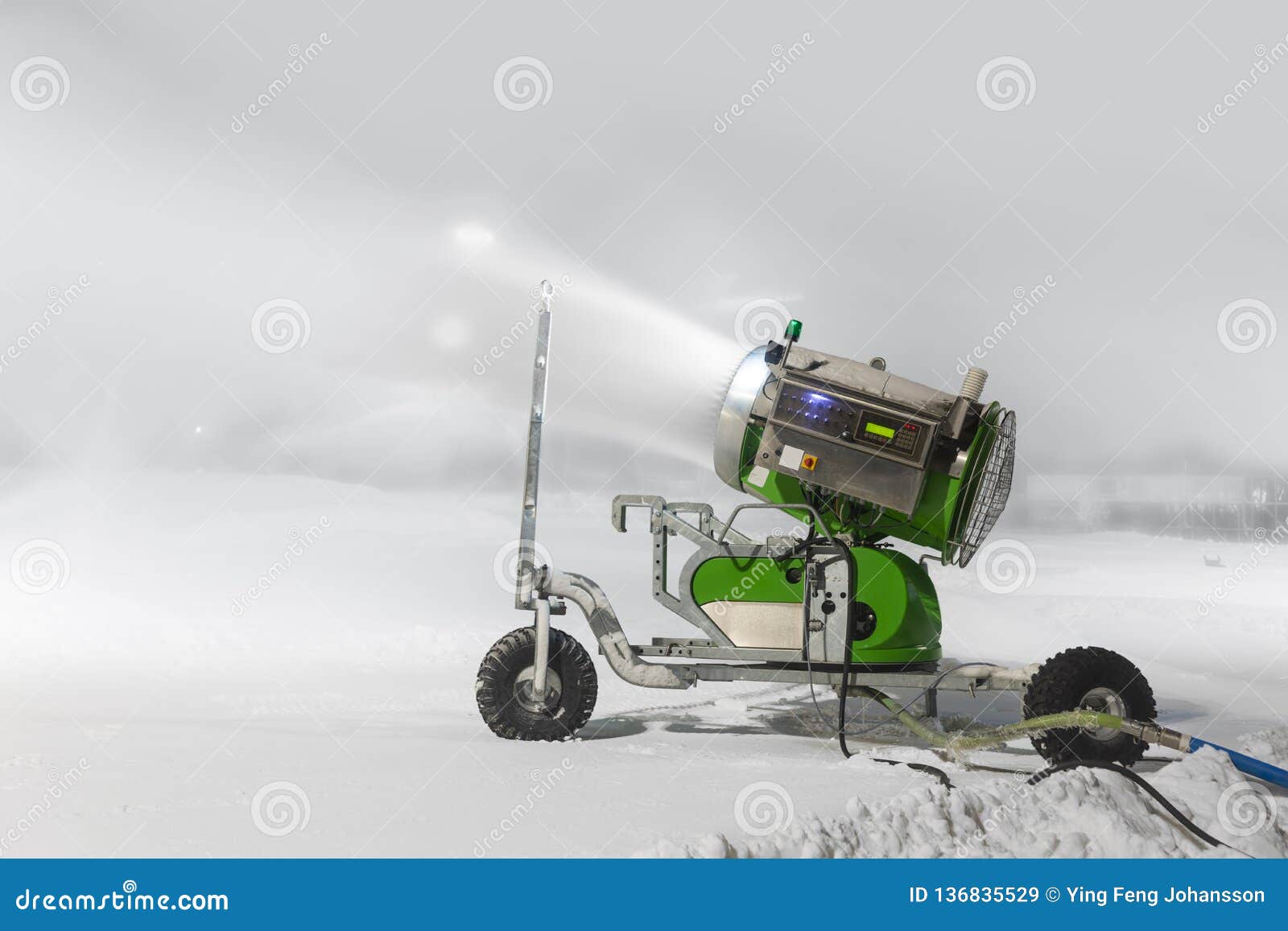 Snow gun stock image. Image of season, mountain, night - 136835529