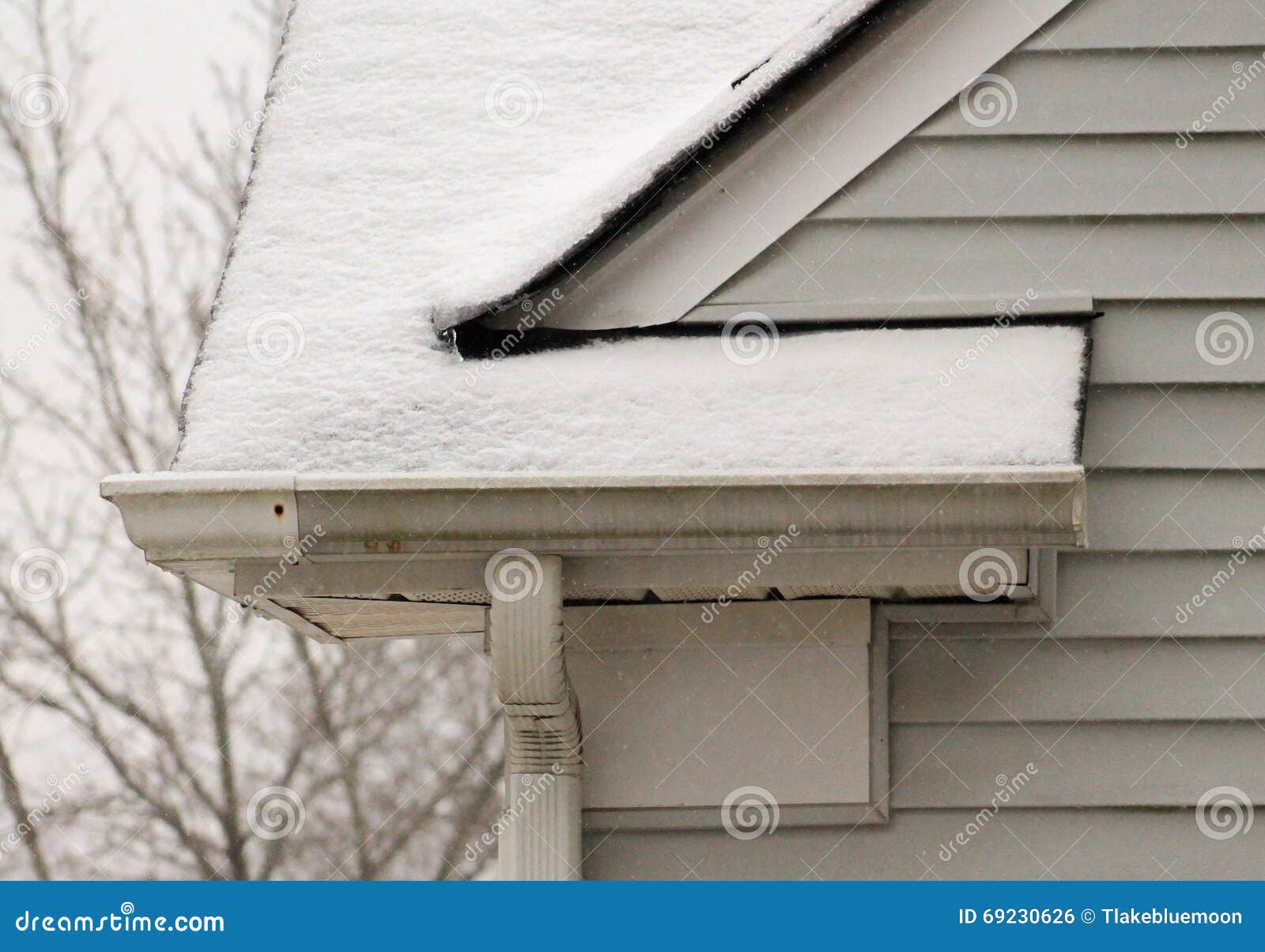 Snow gutter stock photo. Image of roofing, brows, aluminum - 69230626