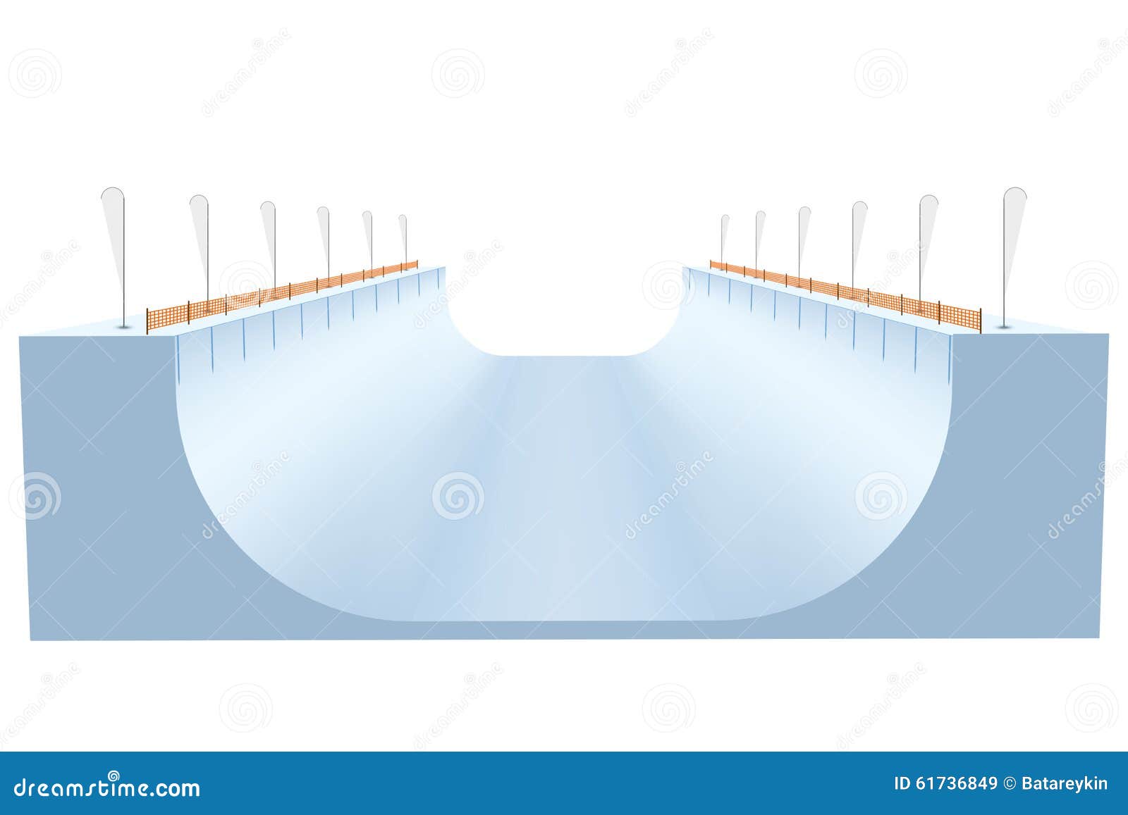 Snow half pipe stock vector. Illustration of park, halfpipe - 61736849