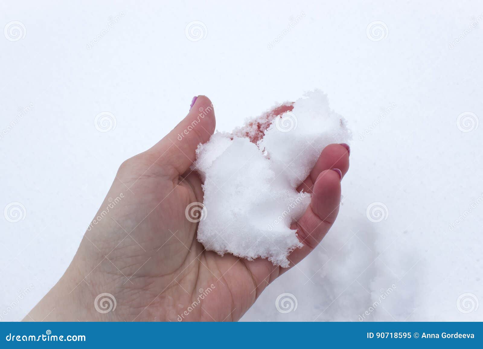 Snow in hand stock image. Image of outdoors, female, people - 90718595