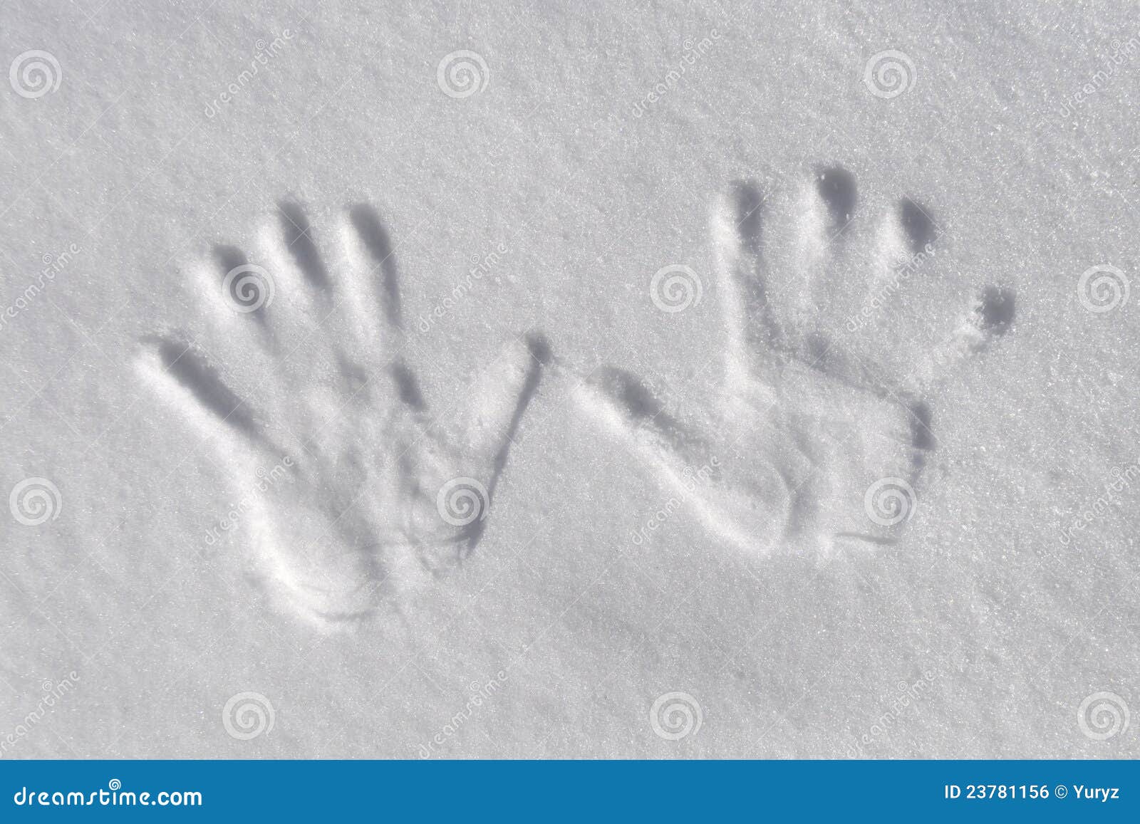 Snow handprints stock photo. Image of background, object - 23781156