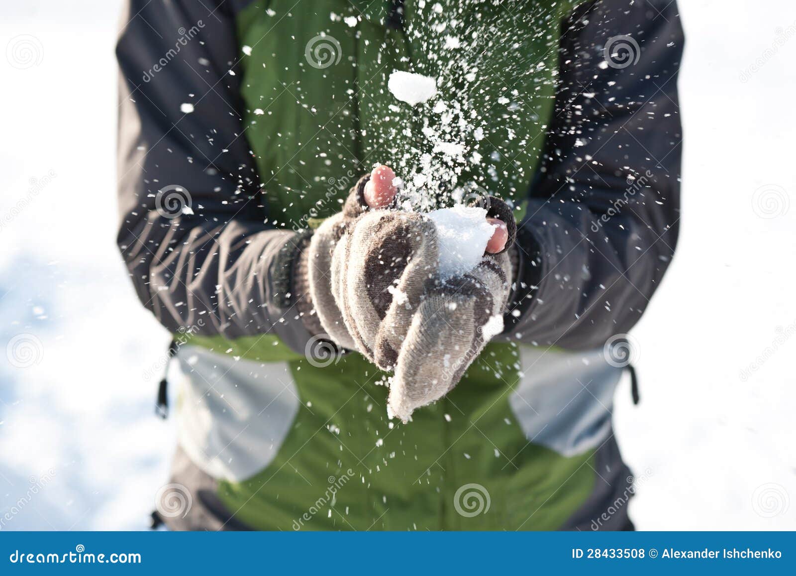 Snow in hands. stock photo. Image of pretty, looking - 28433508